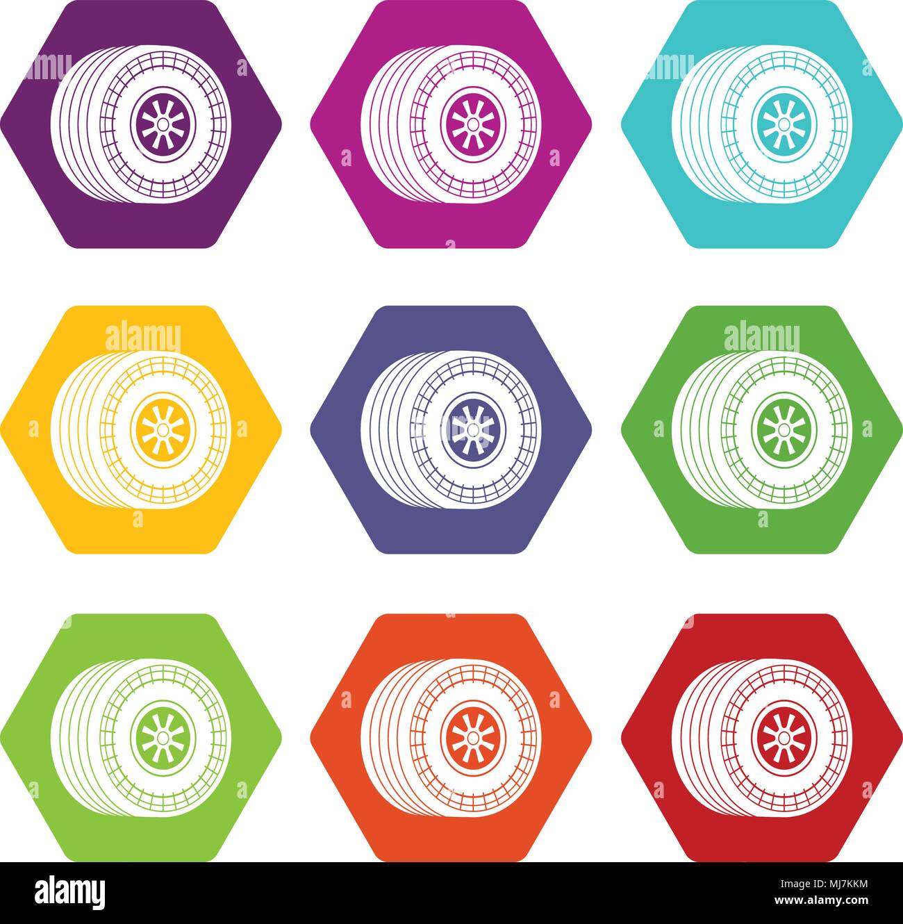 Wheel sport car icons set 9 vector Stock Vector Image & Art - Alamy