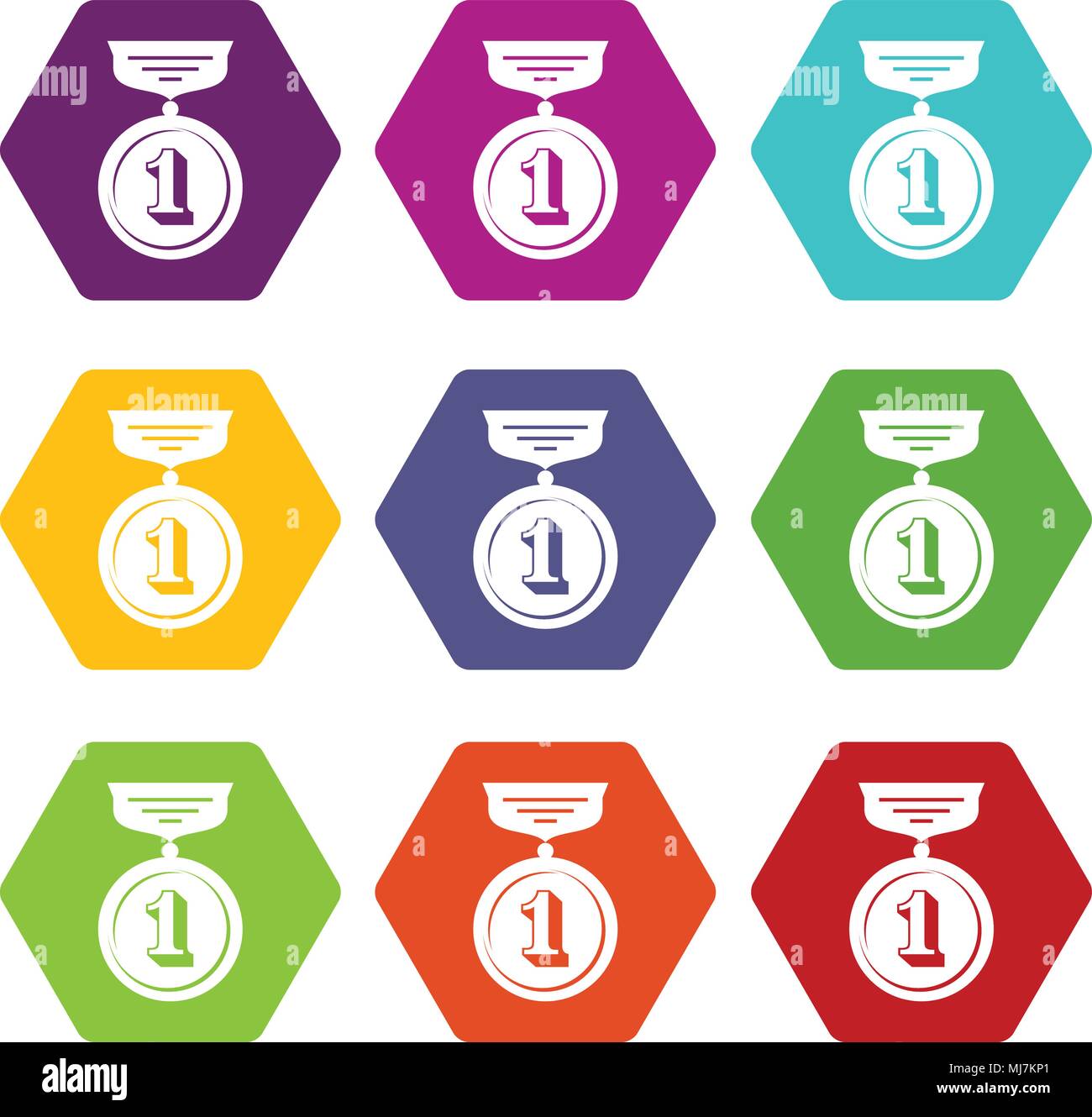 Medal icons set 9 vector Stock Vector Image & Art - Alamy