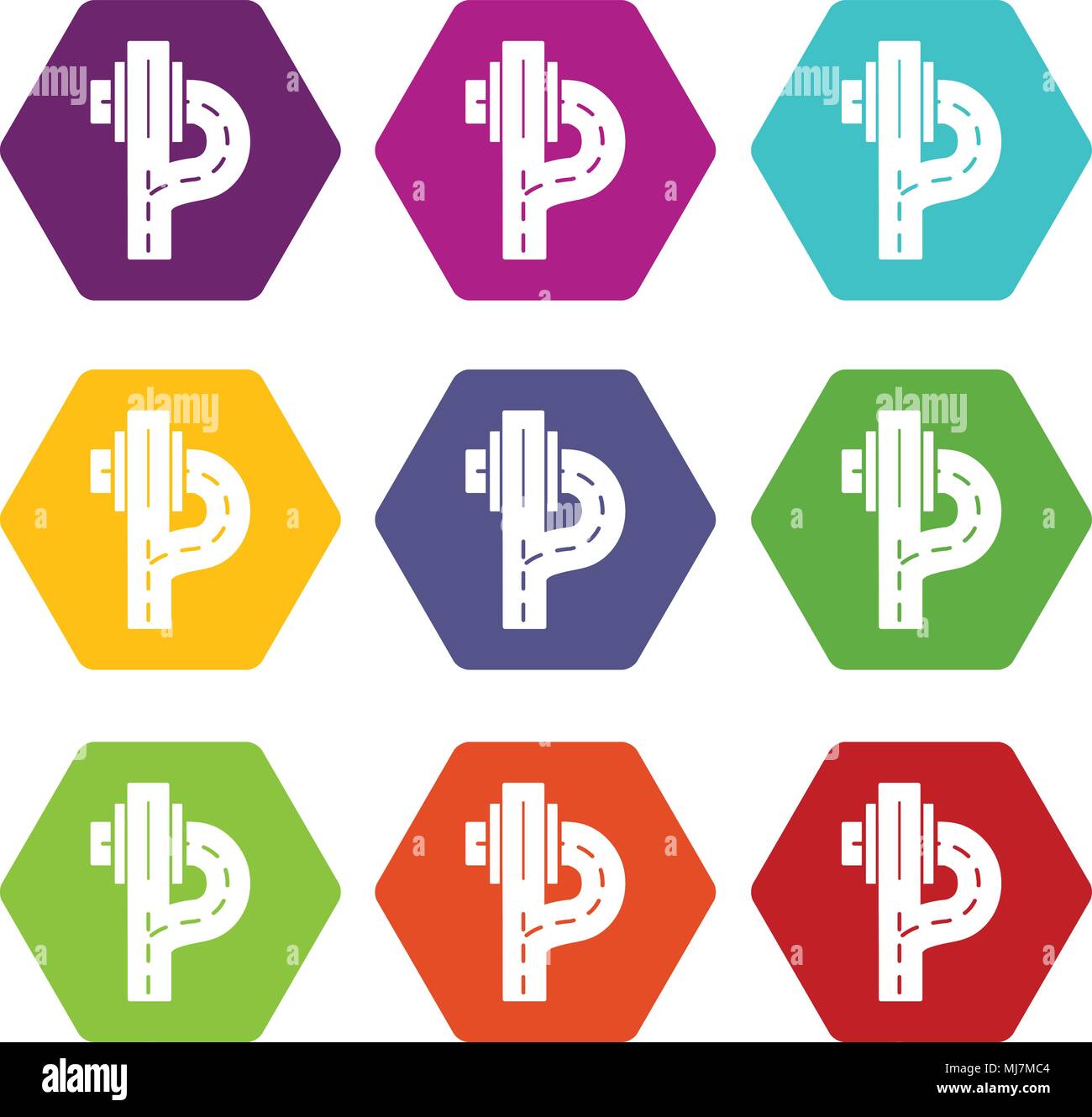 Autobahn icons set 9 vector Stock Vector Image & Art - Alamy