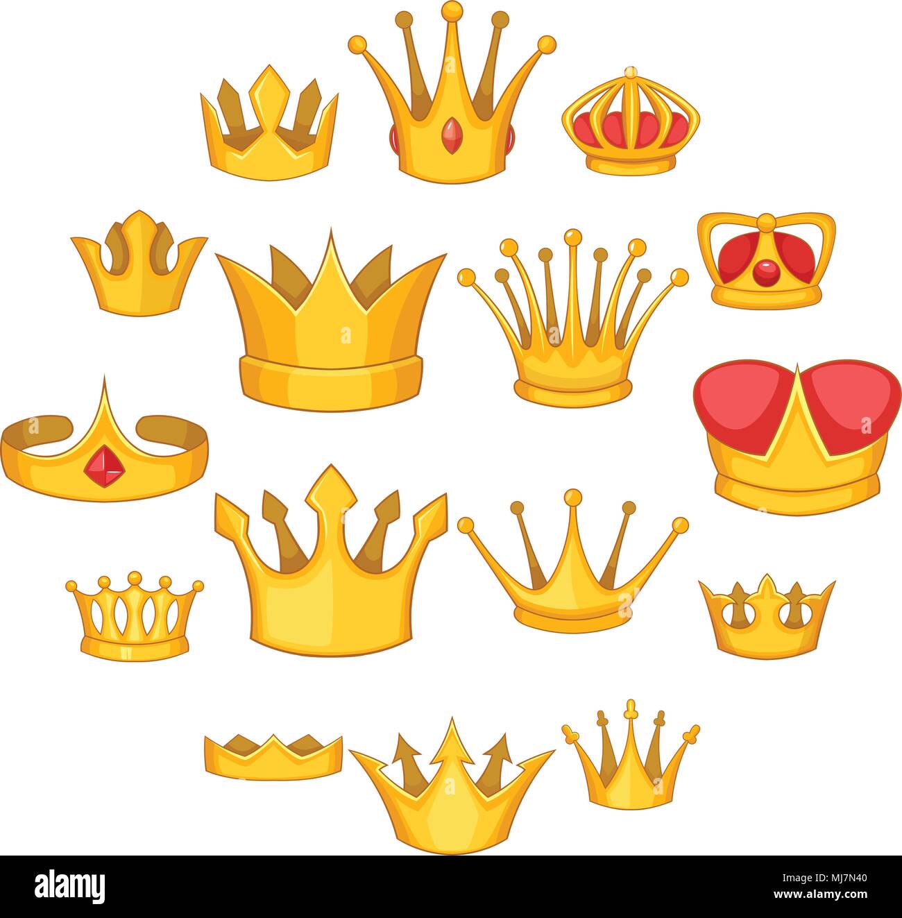 Crown icons set, cartoon style Stock Vector Image & Art - Alamy