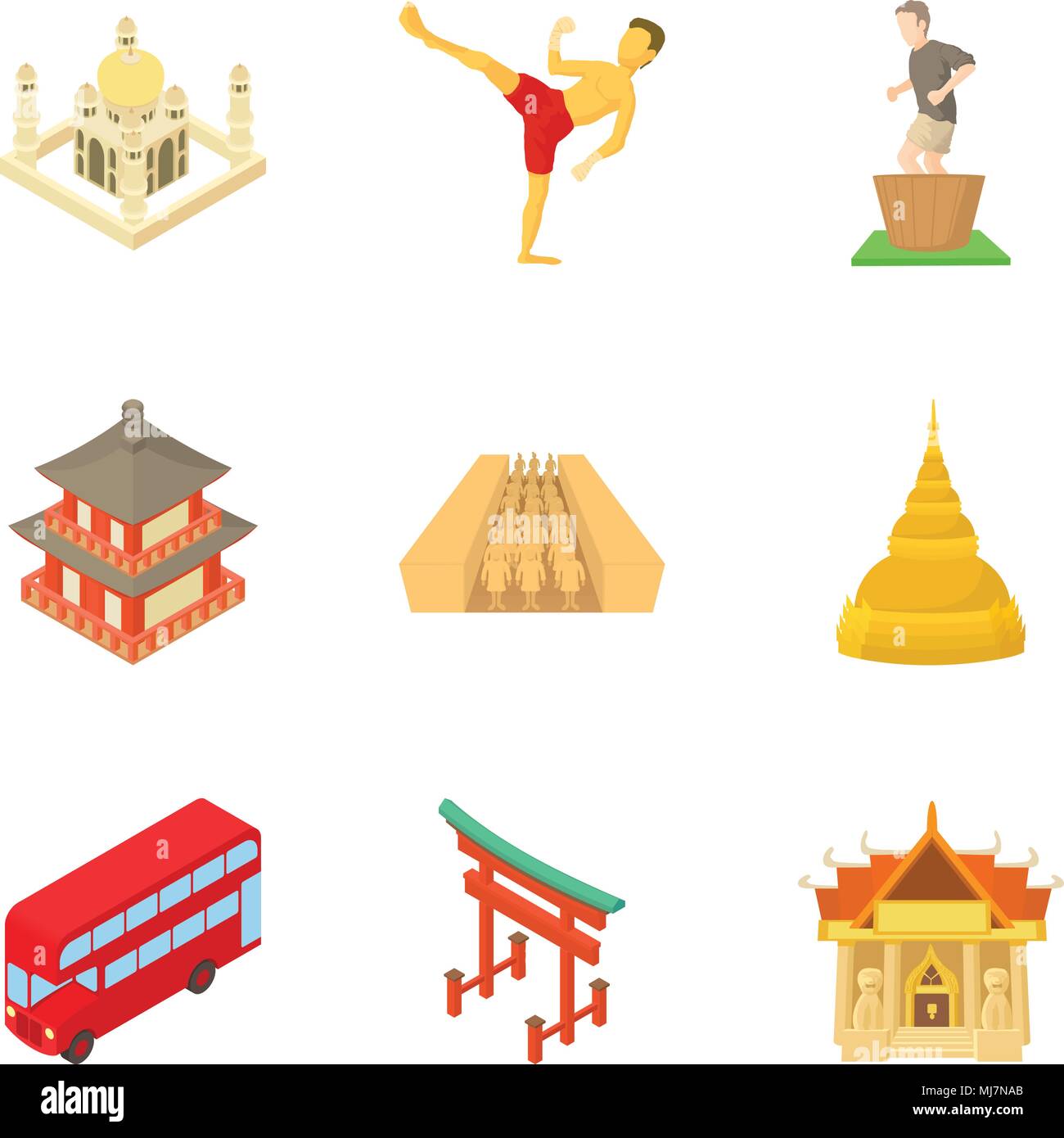 Continental part icons set, cartoon style Stock Vector Image & Art - Alamy