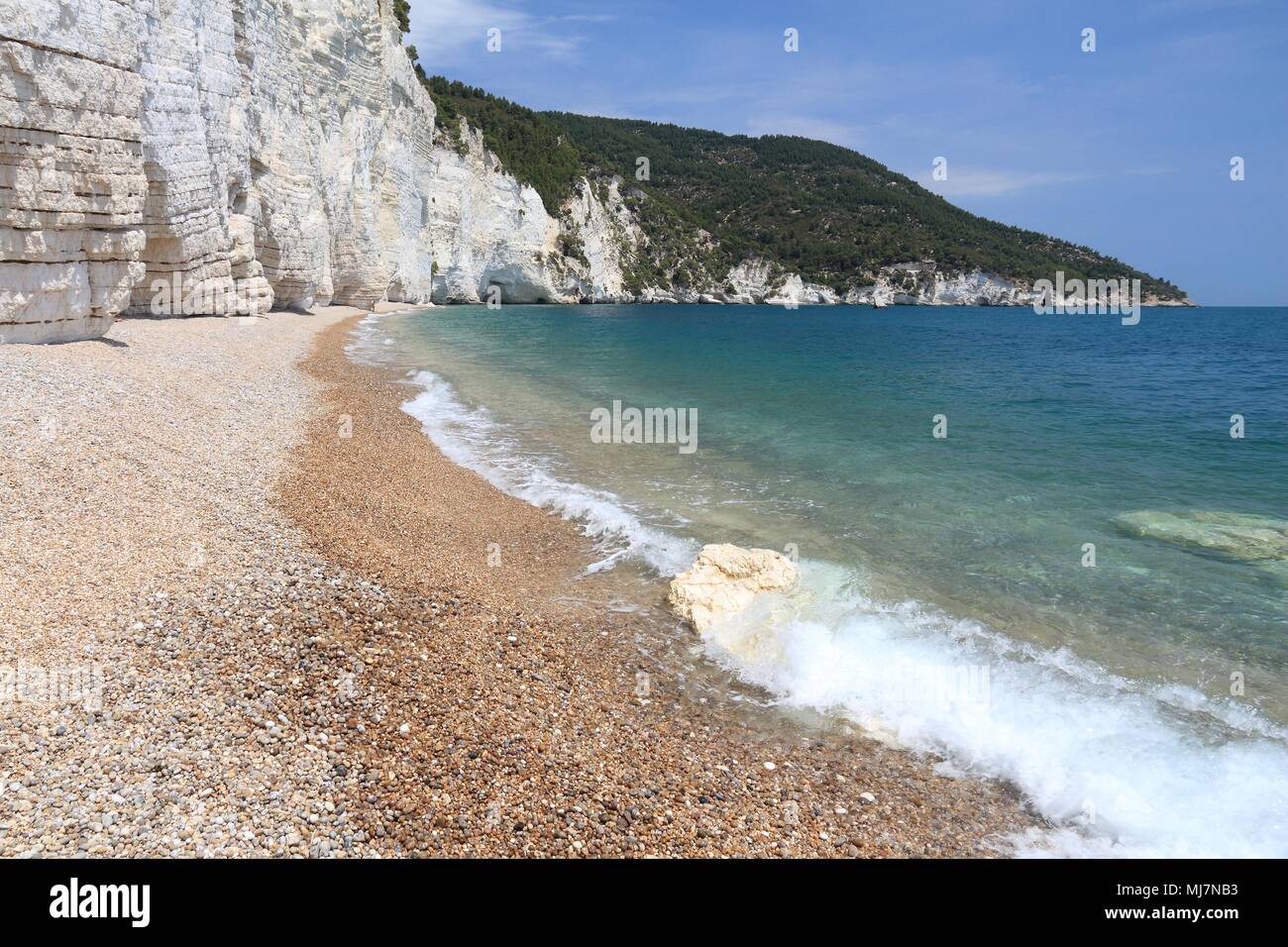 Gargano National Park in Italy - Vignanotica Beach landscape Stock ...
