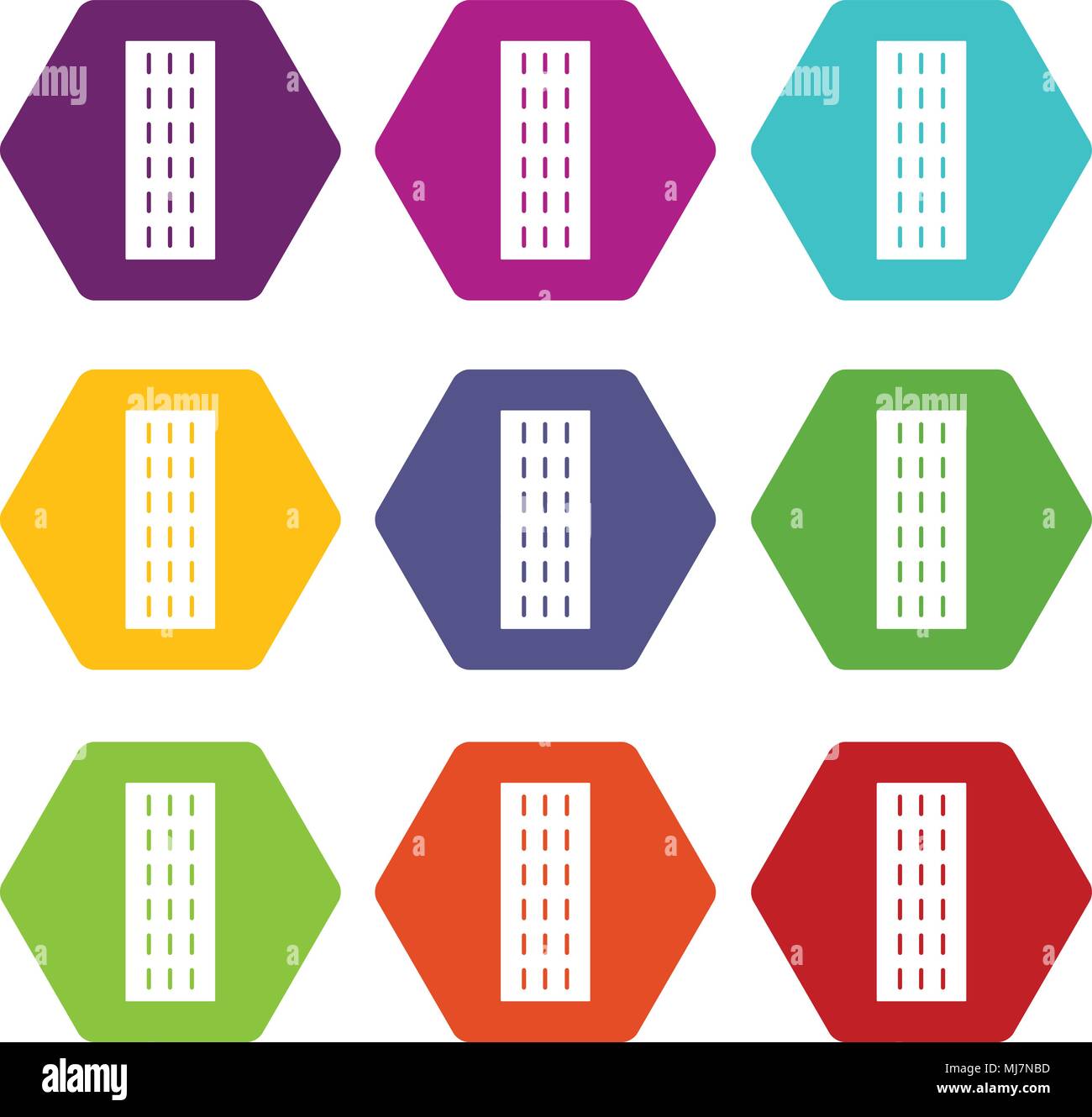 Highway icons set 9 vector Stock Vector Image & Art - Alamy