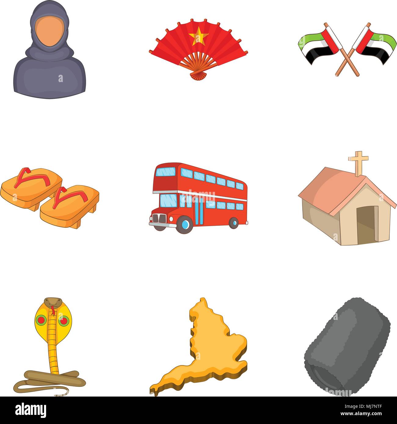 Religious peace icons set, cartoon style Stock Vector Image & Art - Alamy