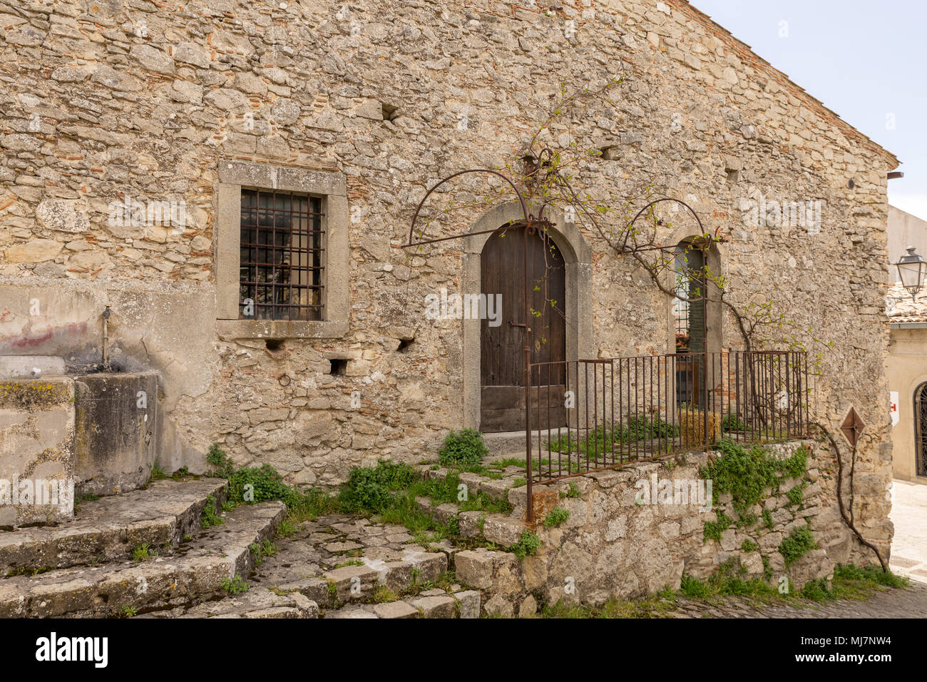 glimpse of a typical Sicilian medieval village Stock Photo - Alamy