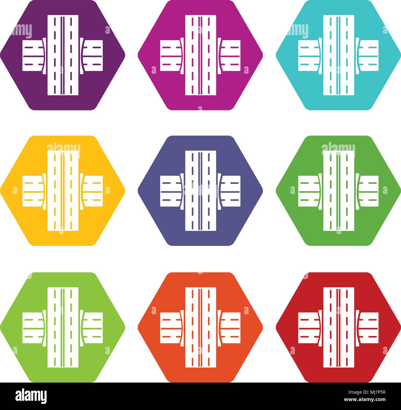 Bridge over road icons set 9 vector Stock Vector Image & Art - Alamy