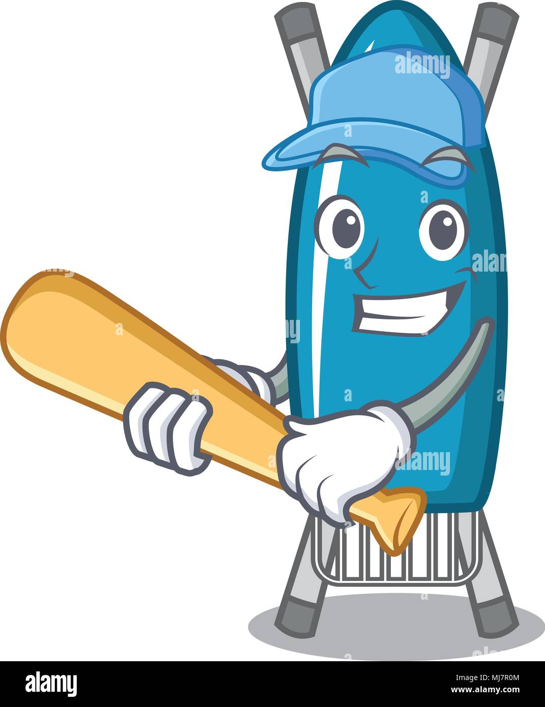 Playing baseball iron board character cartoon Stock Vector Image & Art ...