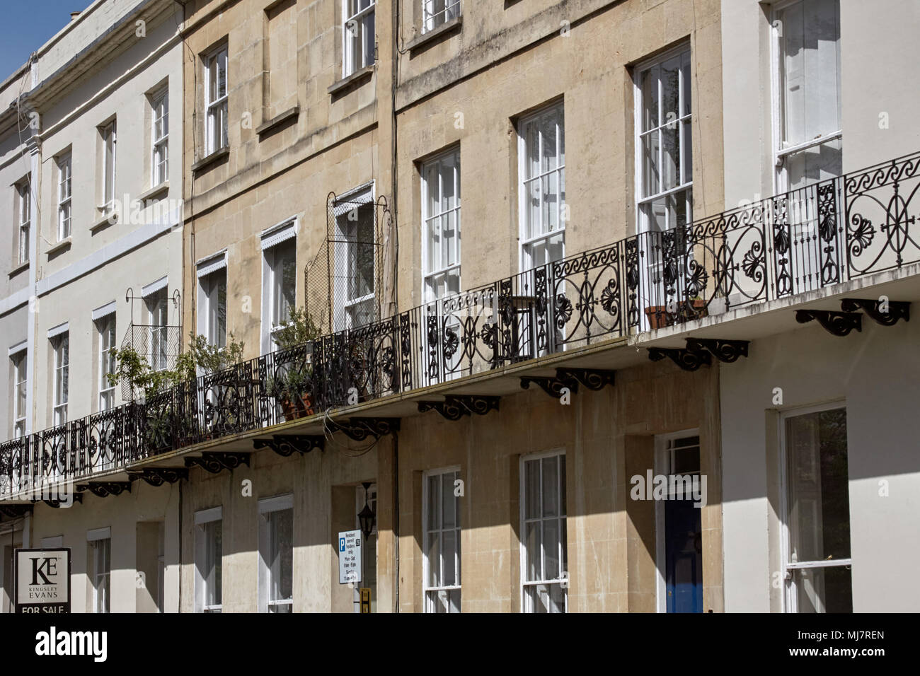 Regency housing windows and ironwork in Cheltenham, Gloucestershire ...
