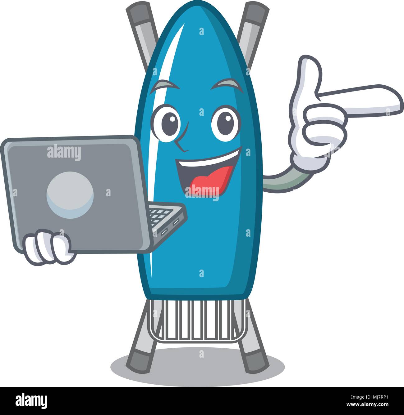 With laptop iron board character cartoon Stock Vector Image & Art - Alamy