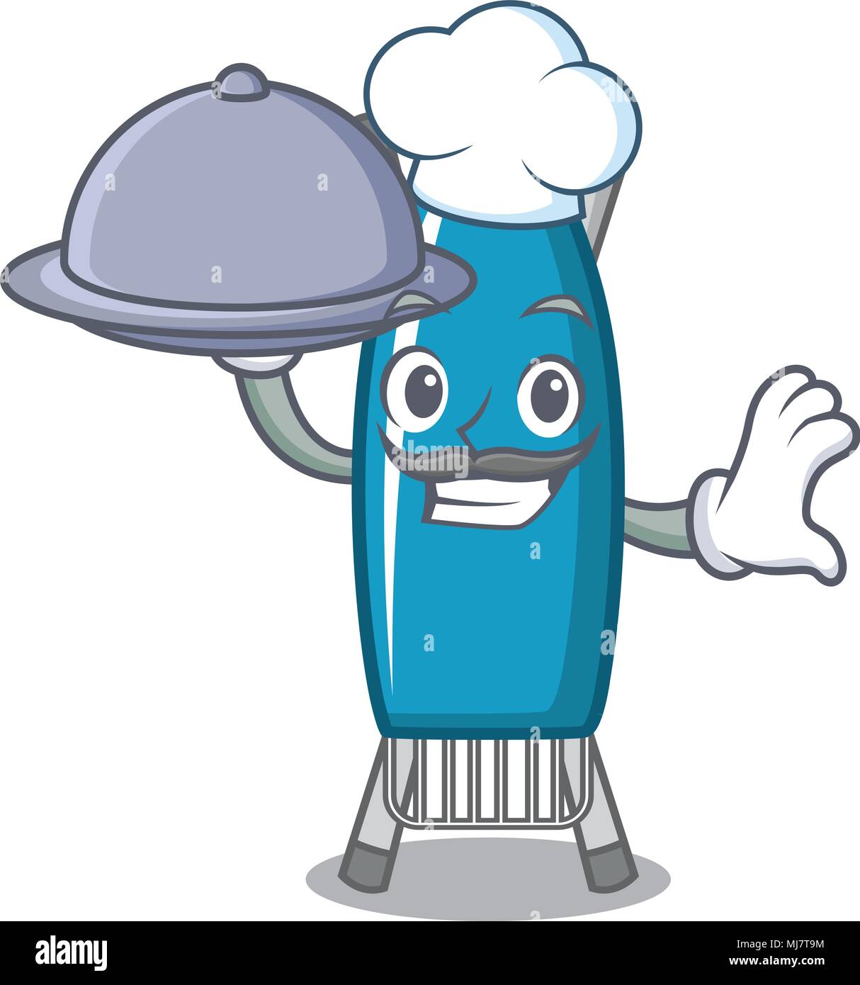 Chef with food iron board mascot cartoon Stock Vector Image & Art - Alamy