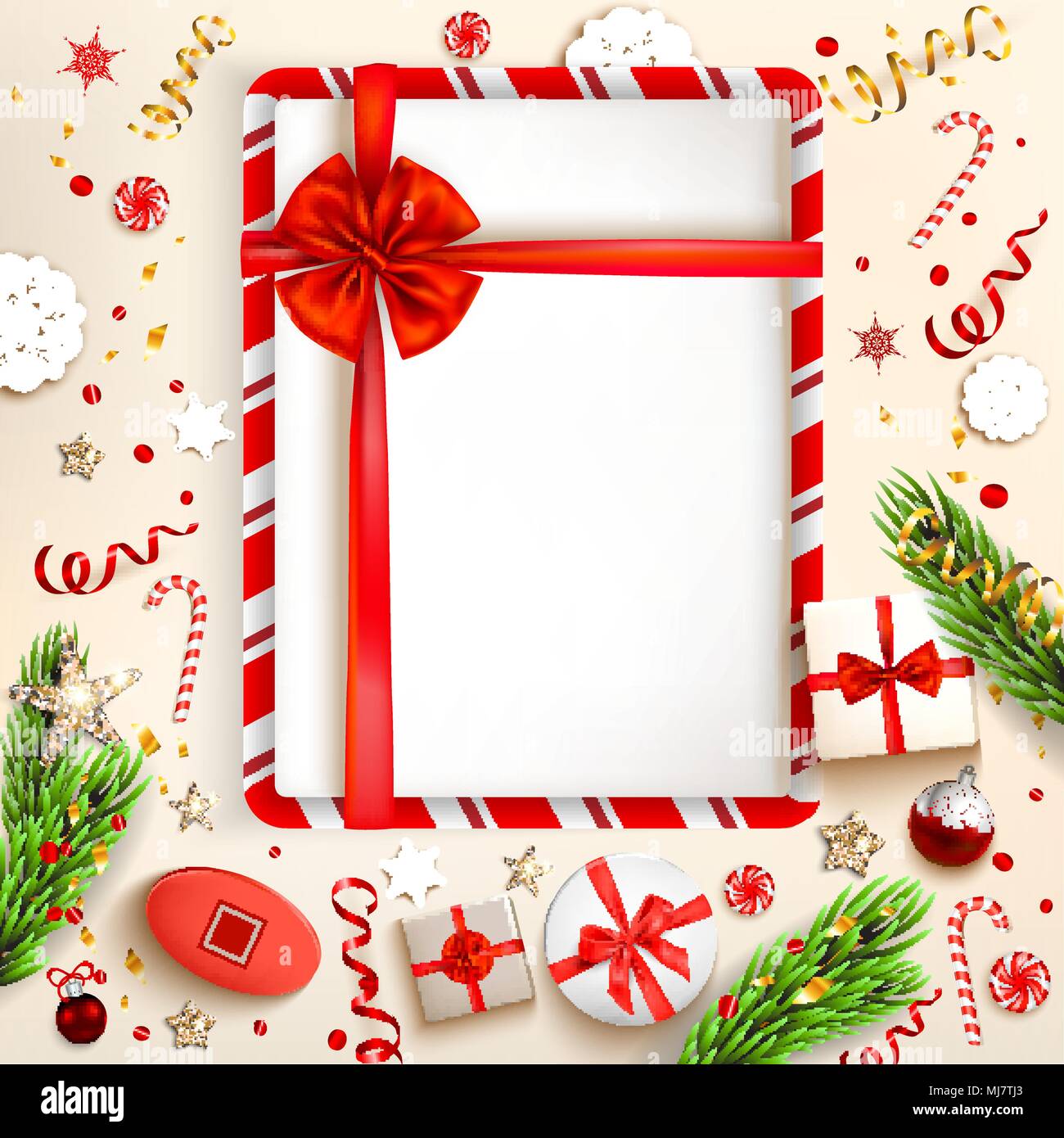 Winter ribbon card Stock Vector Image & Art - Alamy