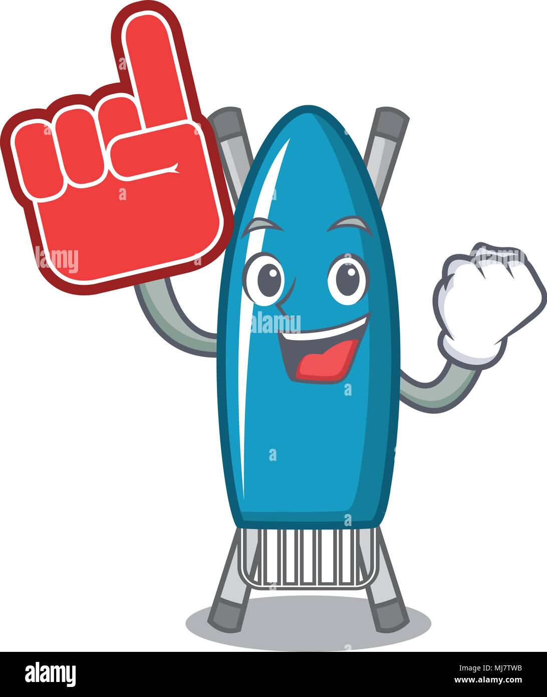 Foam finger iron board mascot cartoon Stock Vector Image & Art - Alamy
