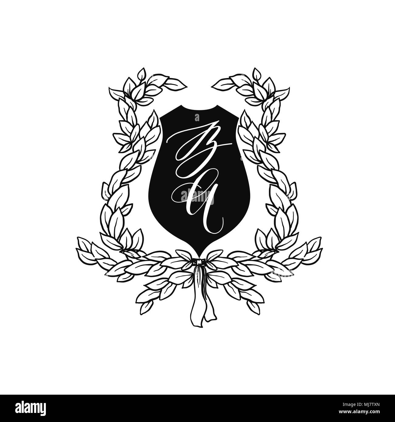 Wedding invite invitation botanical Black and White Stock Photos ...