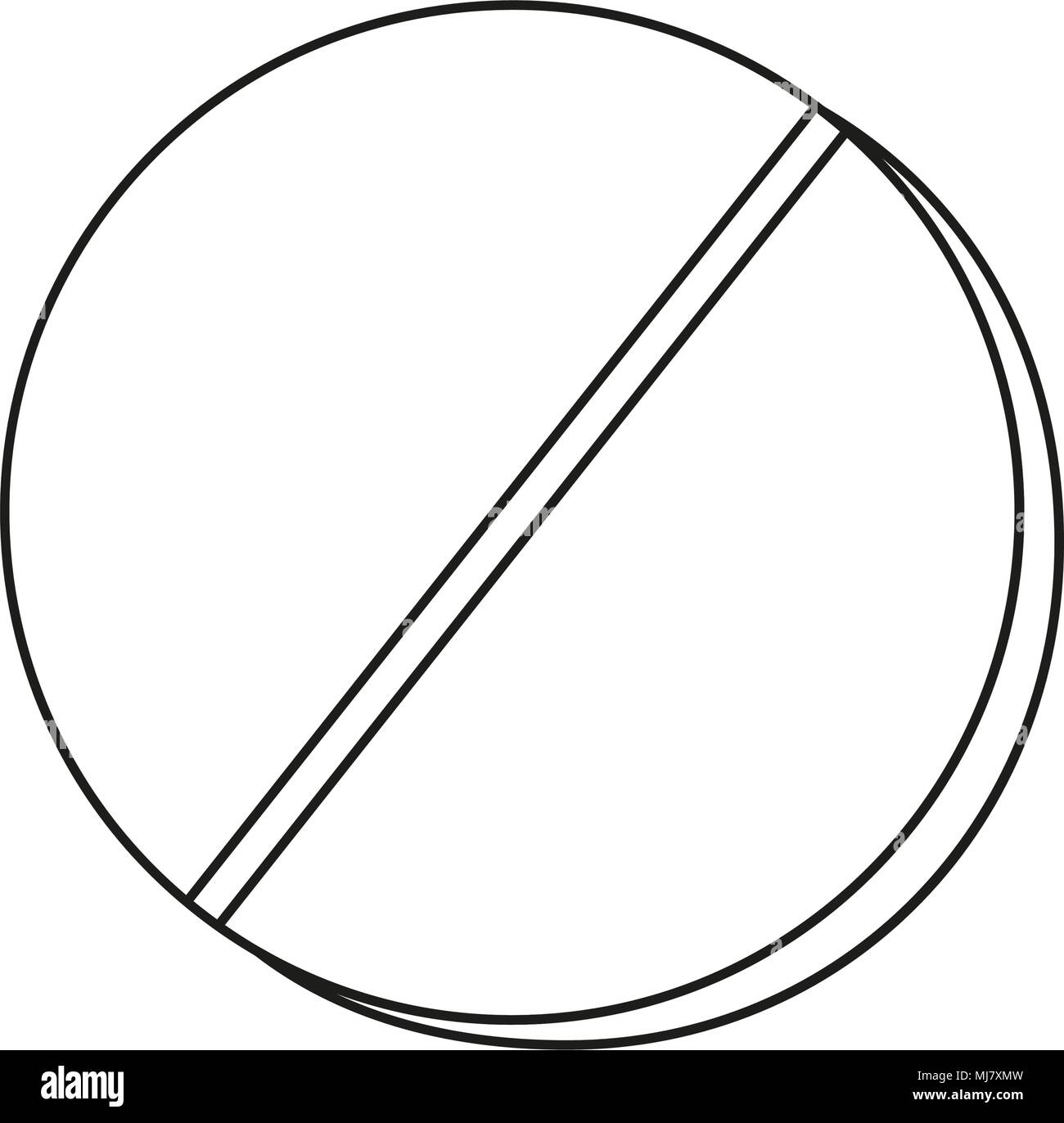 Line art black and white round pill. Healthcare themed vector ...