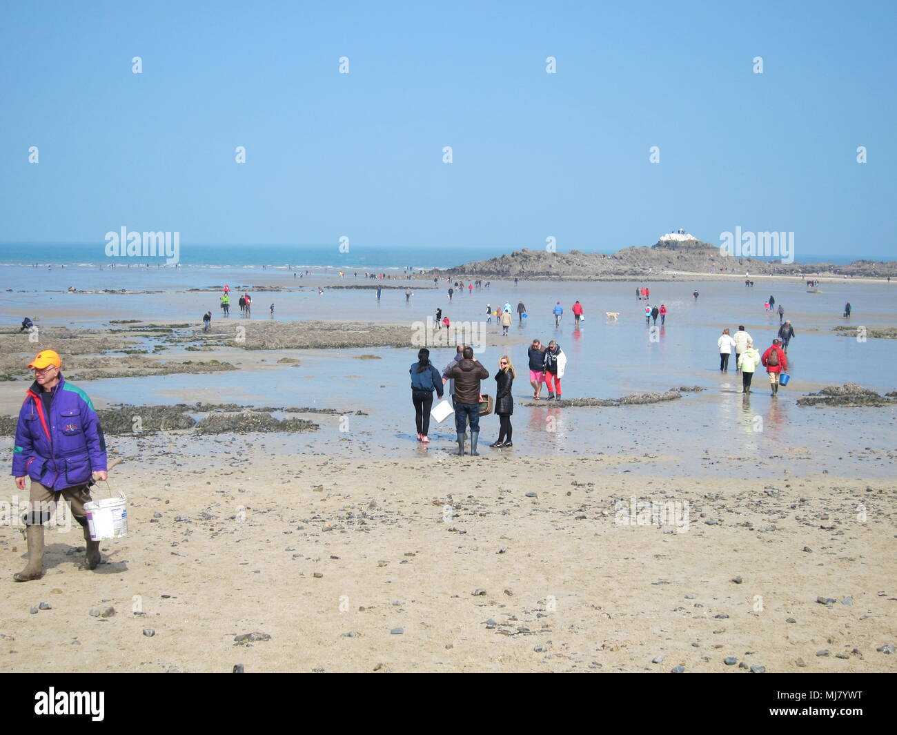 shell fishing on the foreshore at Martin beach Stock Photo - Alamy