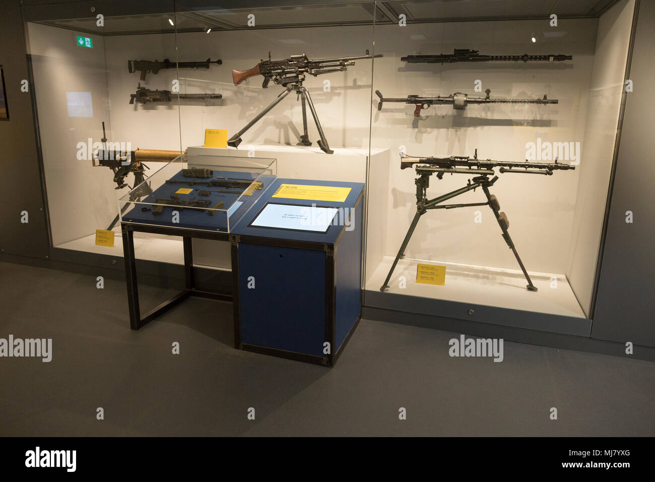 Armoury display of weapons in REME museum, MOD Lyneham, Wiltshire ...