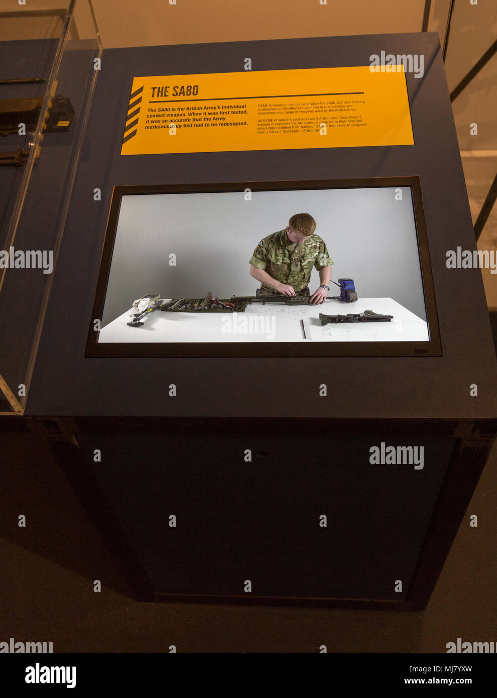 The SA80 modern combat weapon, REME museum, MOD Lyneham, Wiltshire ...