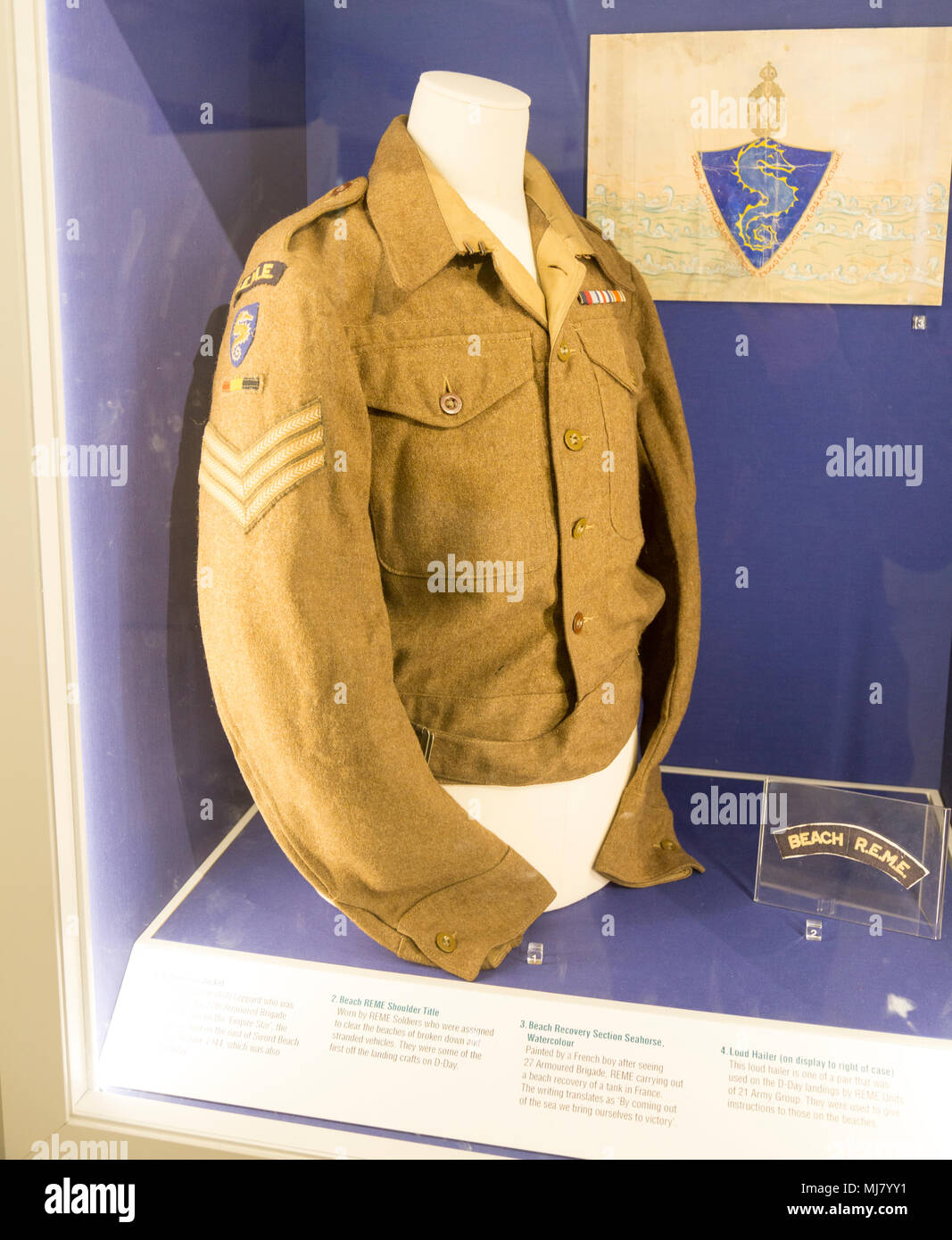 D Day battle dress jacket with beach clearing seahorse shoulder title ...