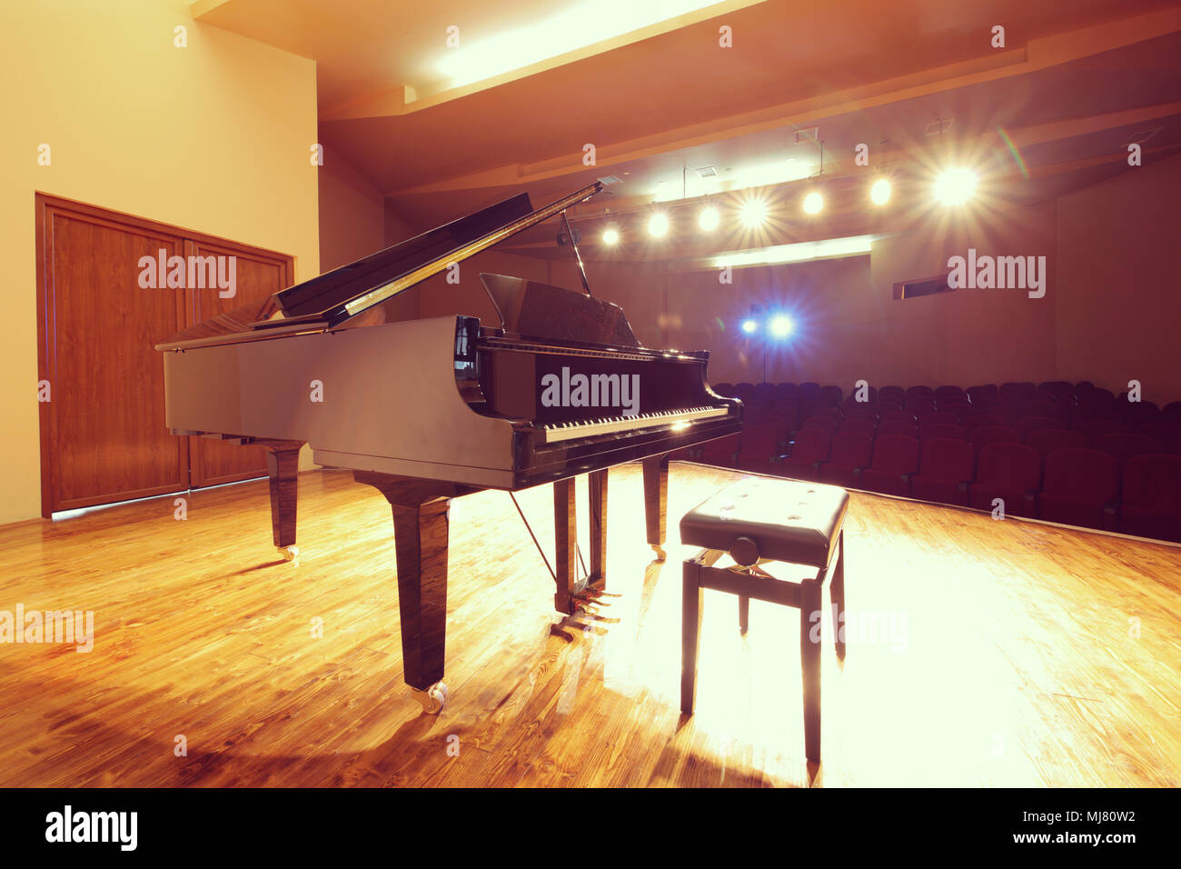 Piano inside a concert hall Stock Photo - Alamy