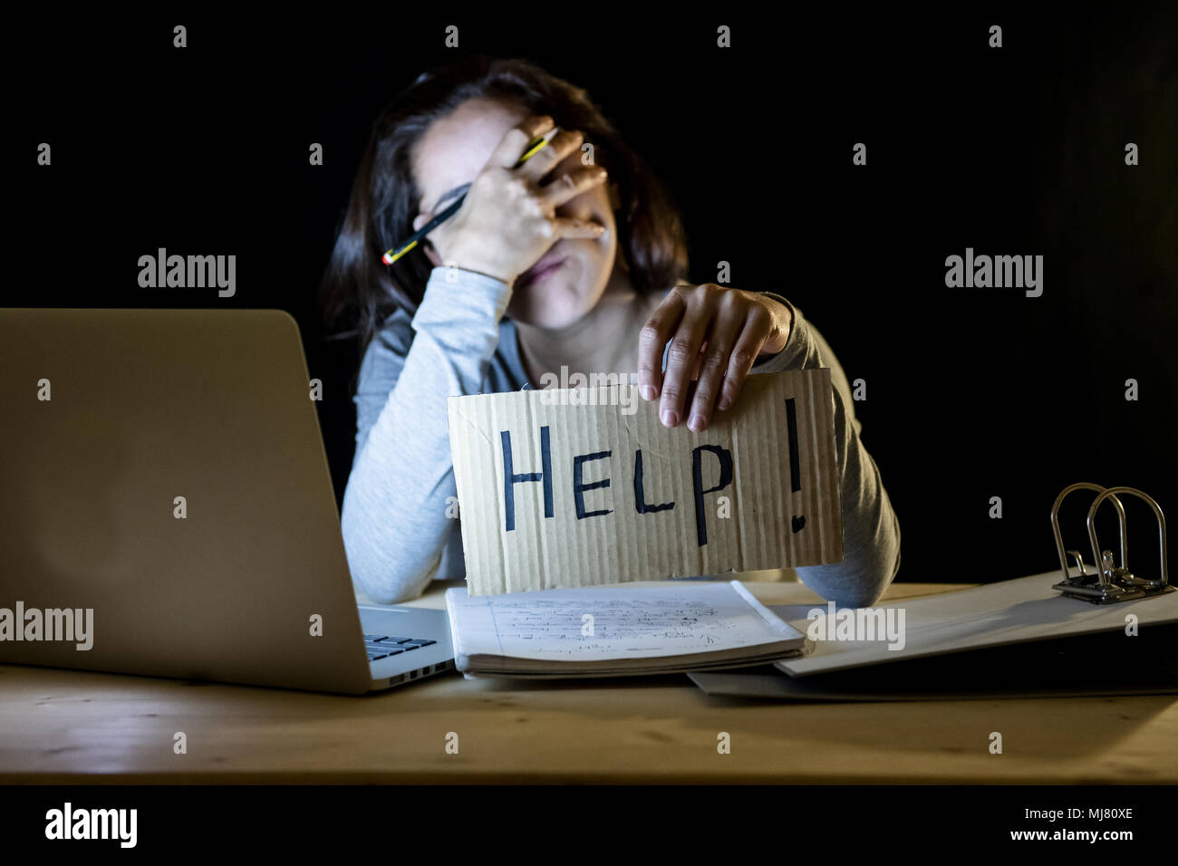 Stressed Student Laptop