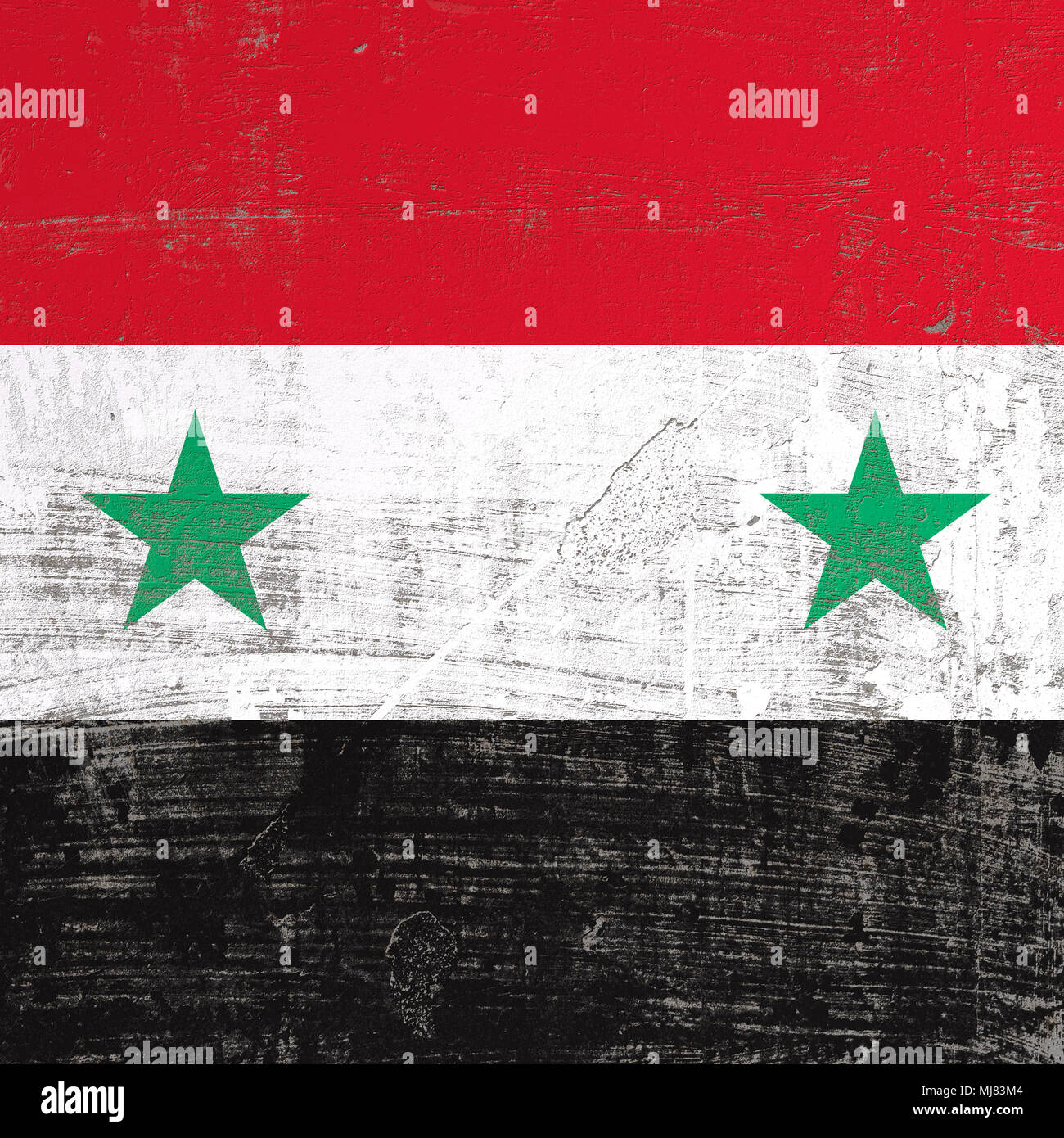 3d rendering of Syria flag in a scratched surface Stock Photo - Alamy