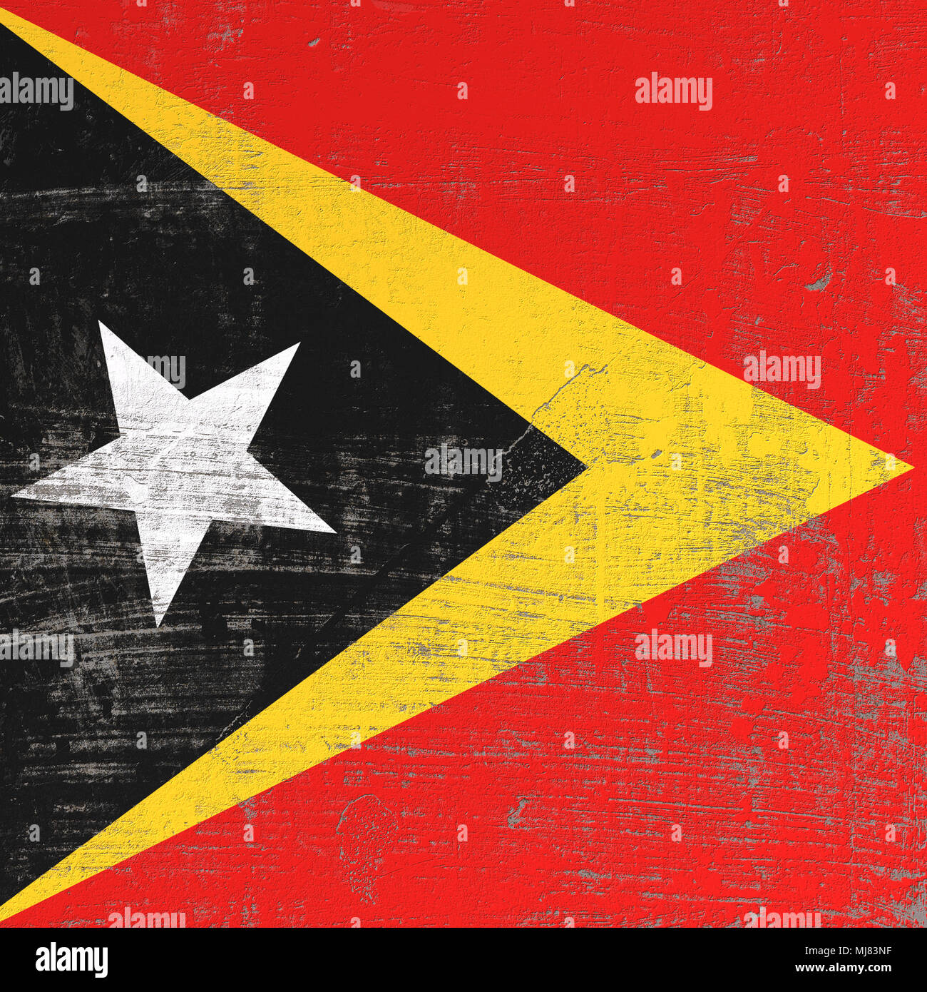 3d rendering of Timor-Leste flag in a scratched surface Stock Photo - Alamy
