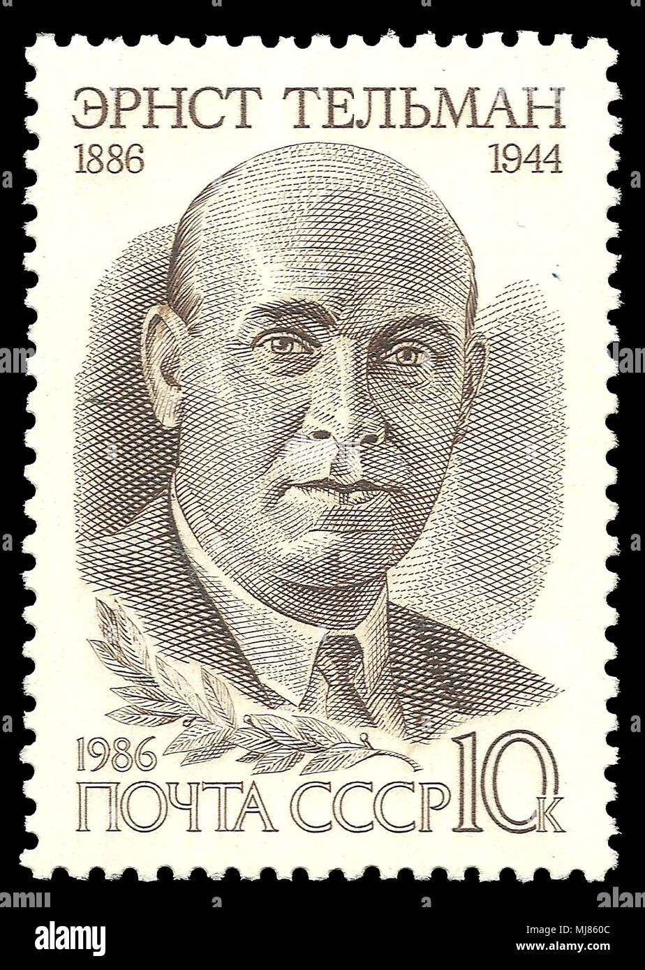 USSR - stamp 1986: Color edition on Famous people, shows Portrait of ...