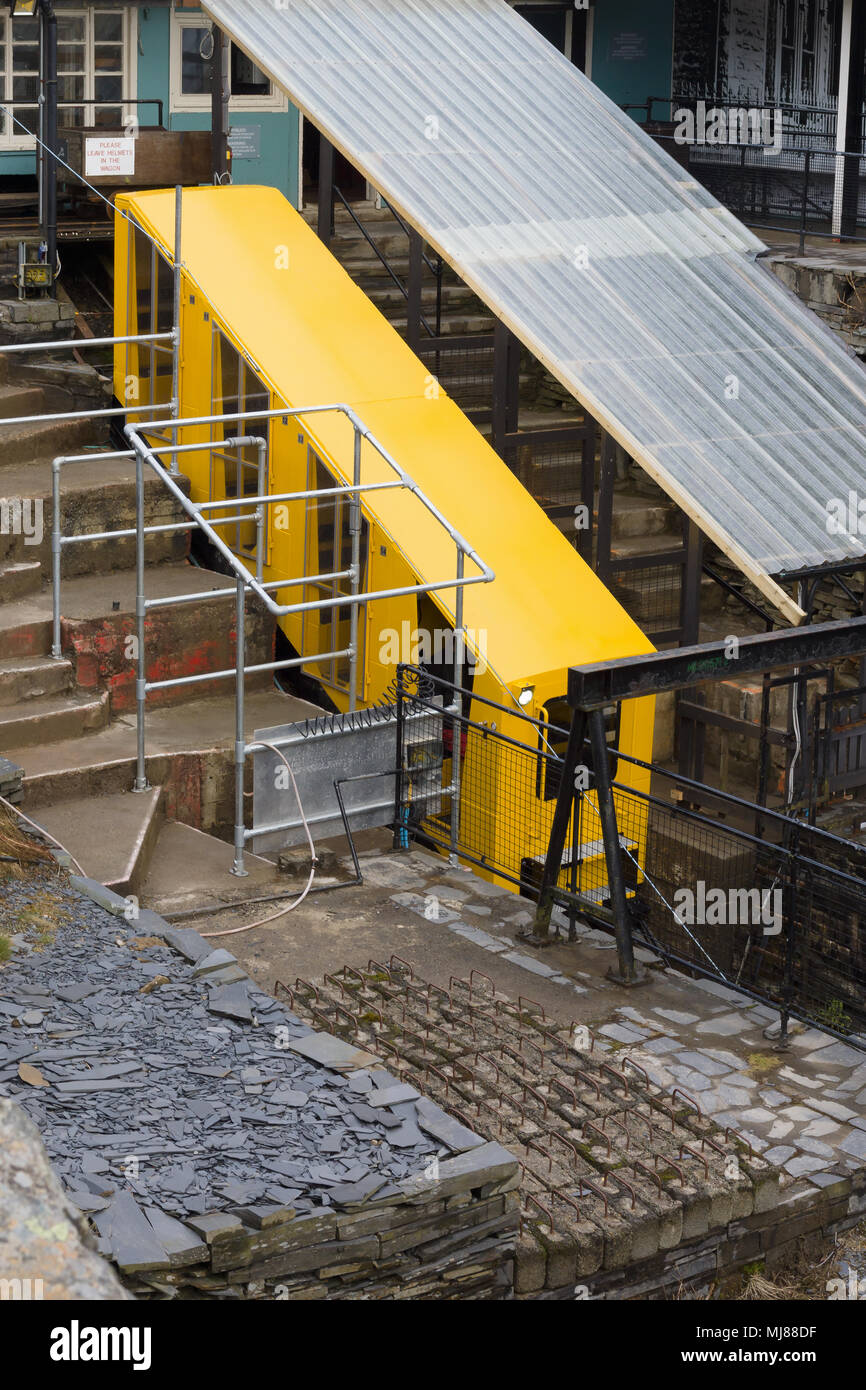 Llechwedd Slate Caverns deep mine train listed as the steepest cable ...