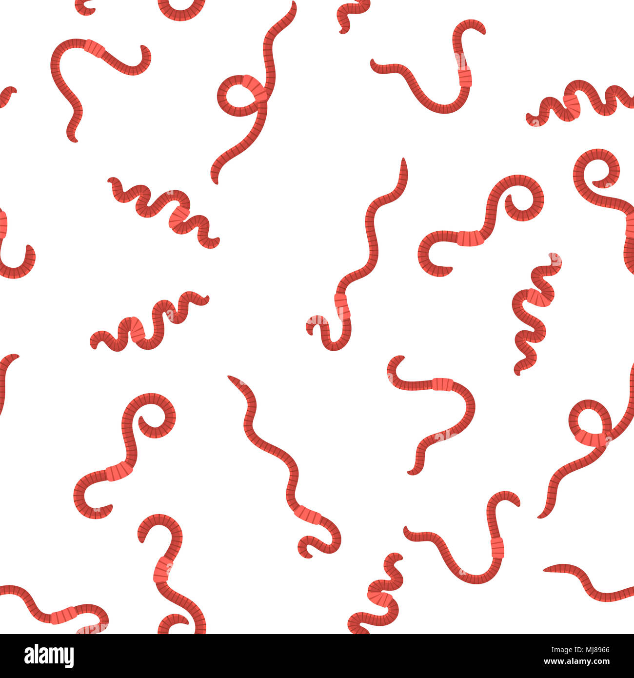 Animal Earth Red Worms for Fishing Seamless Pattern Stock Photo - Alamy