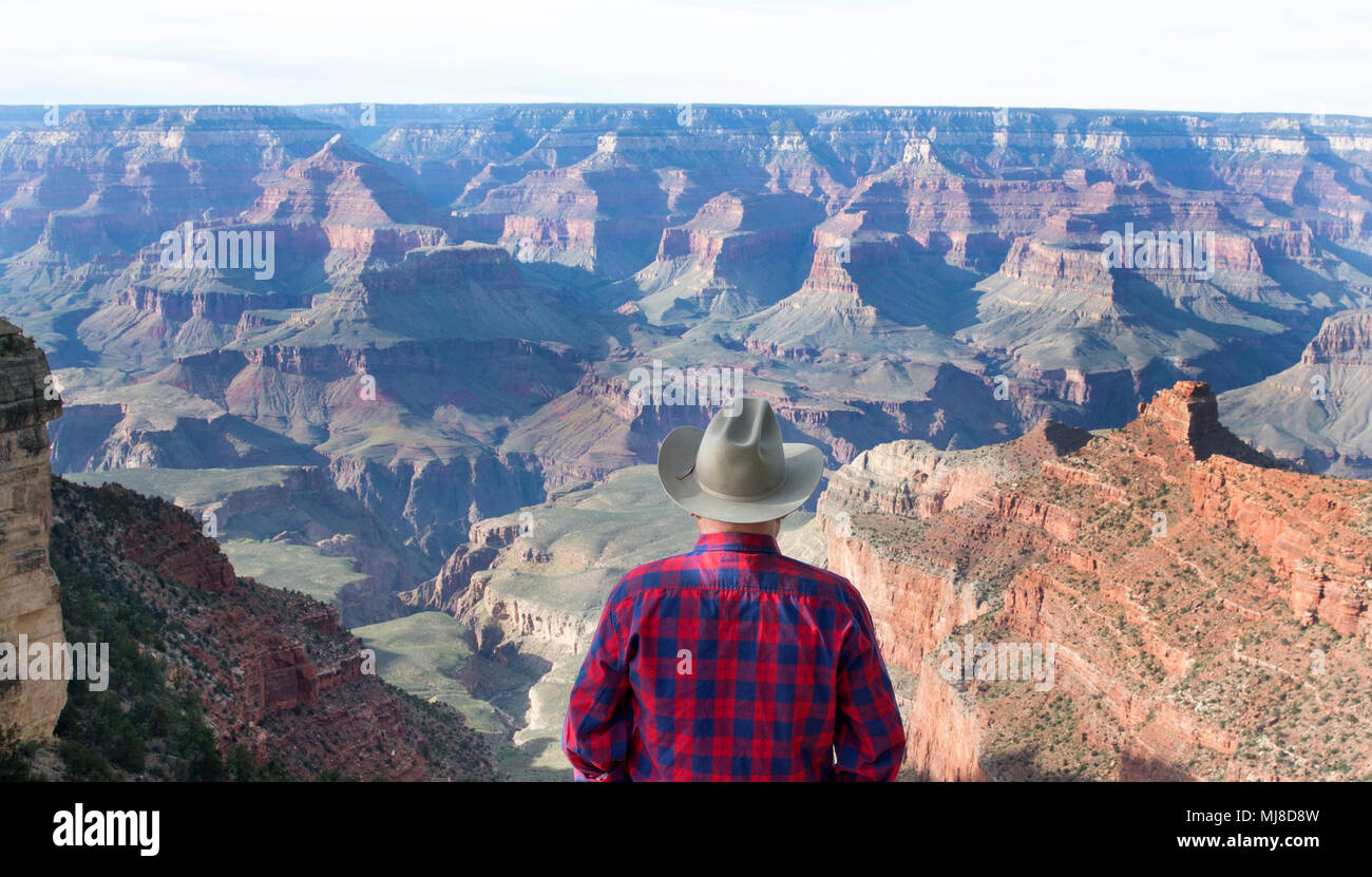 Man wearing cowboy hat rear view hi-res stock photography and images ...