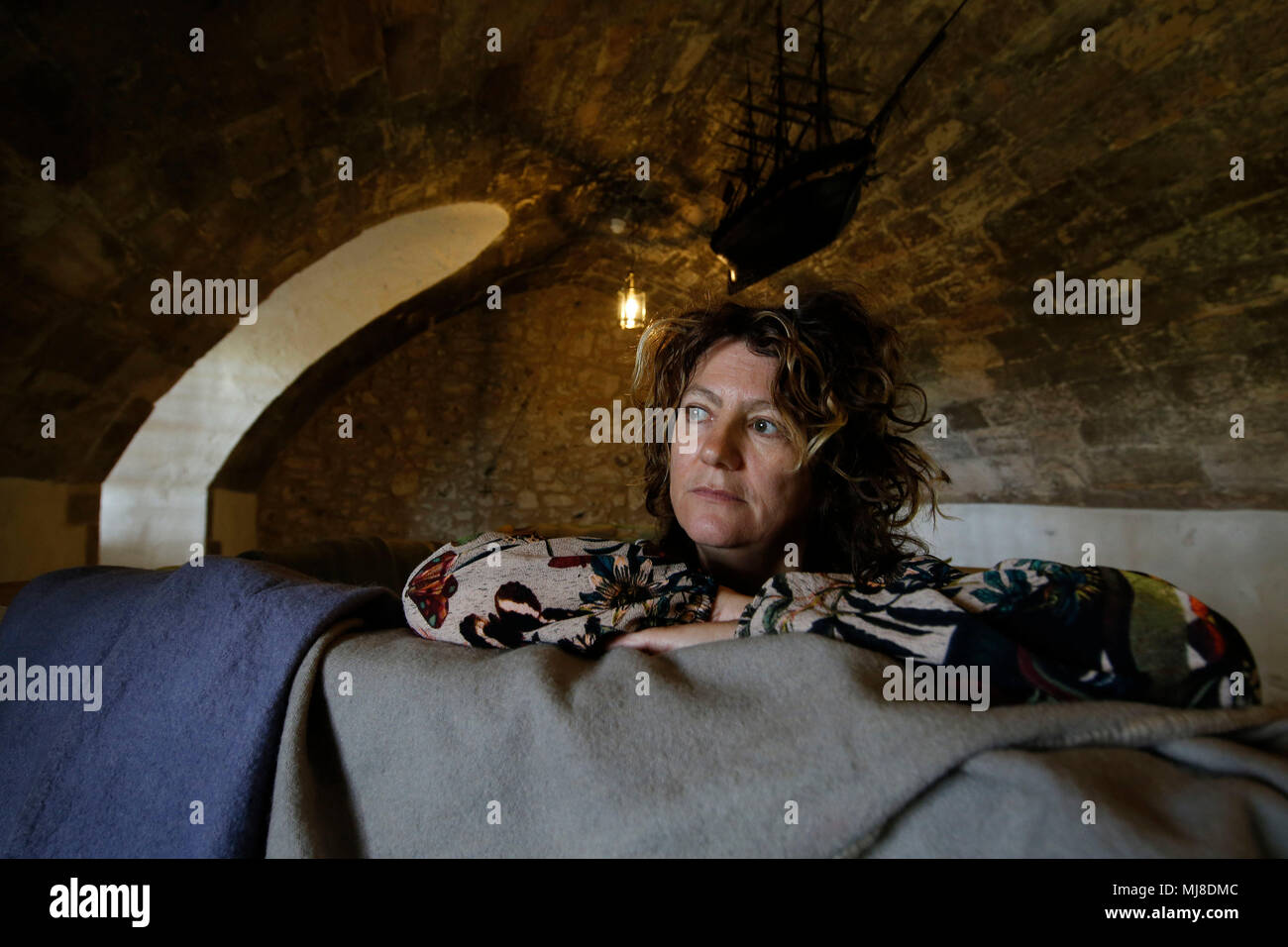 Artist Anya Gallaccio with part of her 'dreamed about the flowers that ...