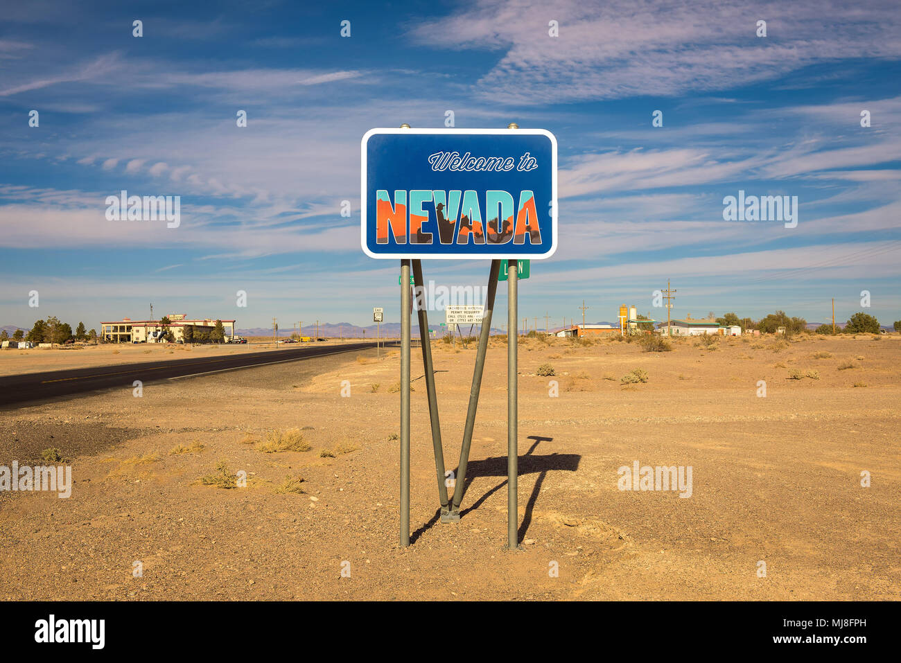 Welcome to Nevada road sign Stock Photo - Alamy