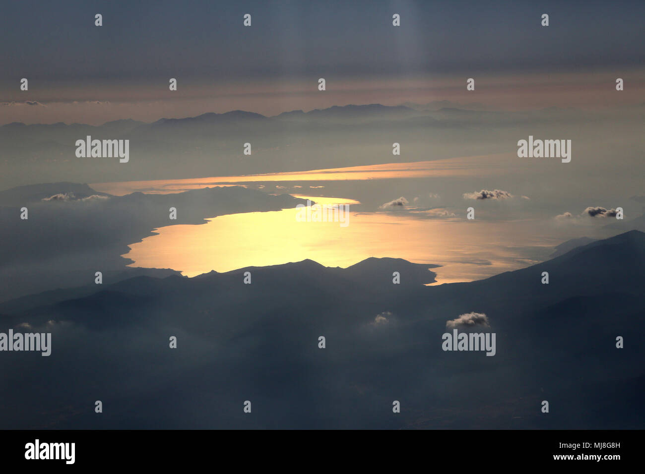 Aerial View of Greece From Aeroplane Window Stock Photo - Alamy