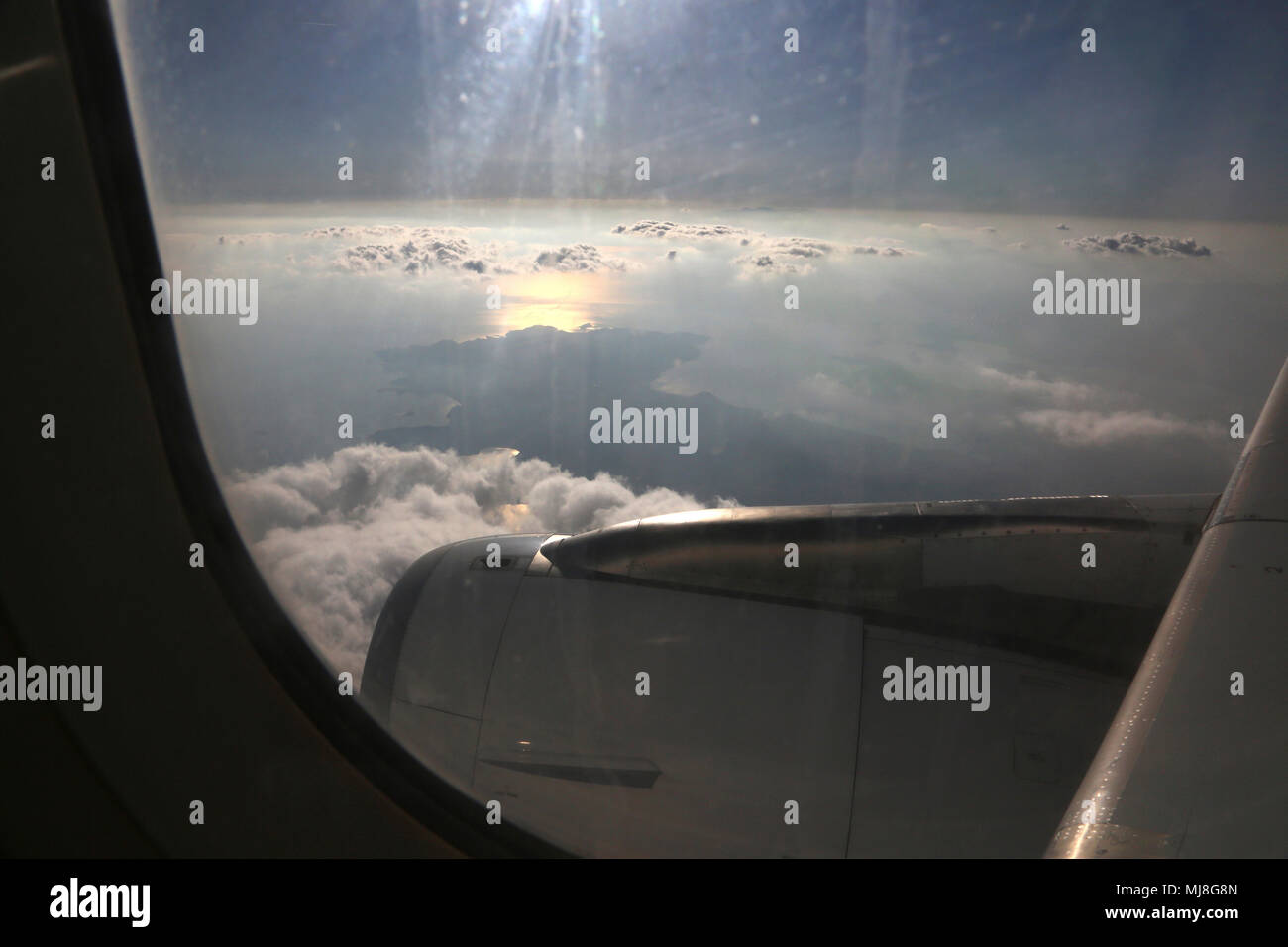 Aerial View of Athens from Aeroplane Window Stock Photo - Alamy