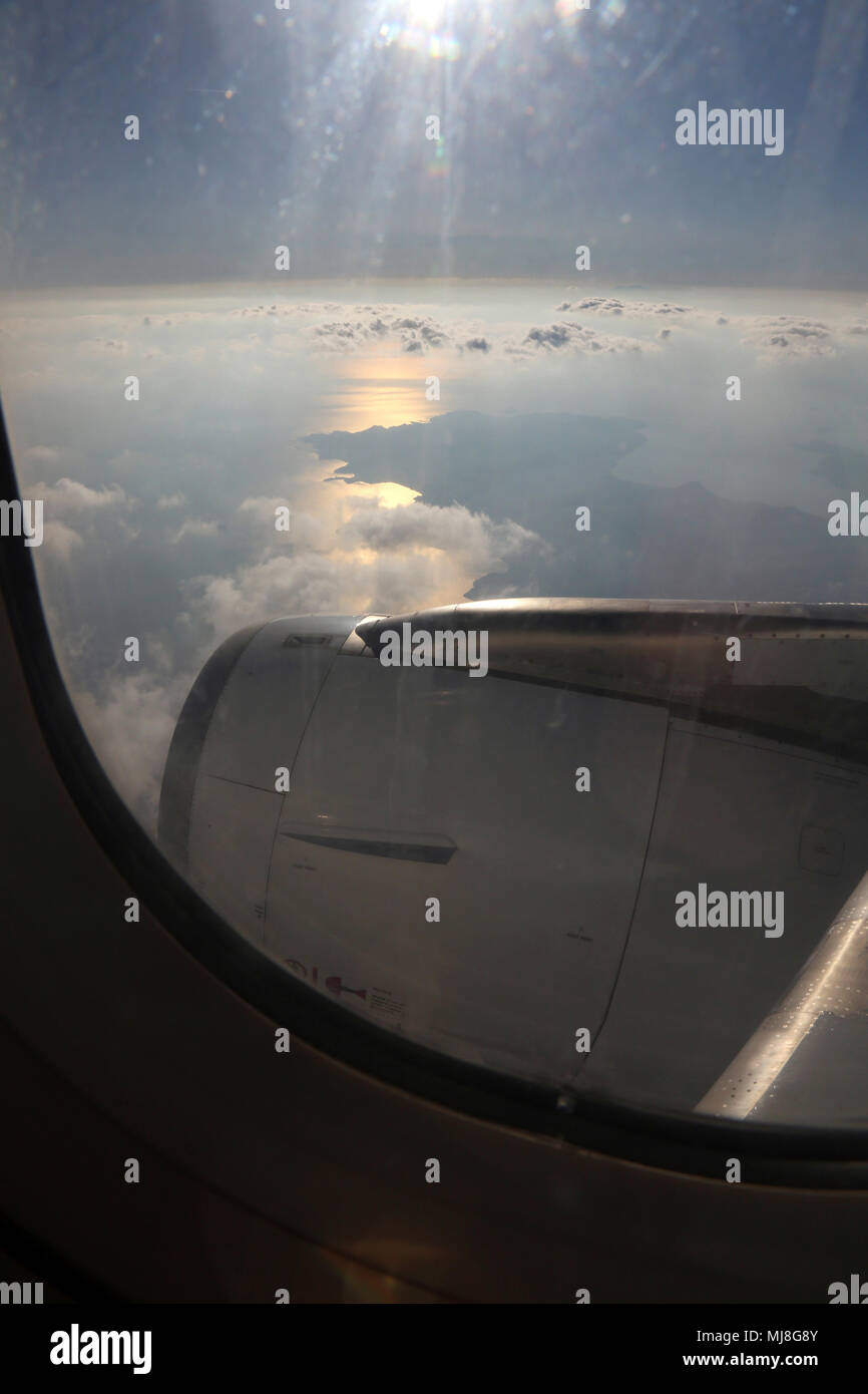 Aerial View of Greece From Aeroplane Window Stock Photo - Alamy