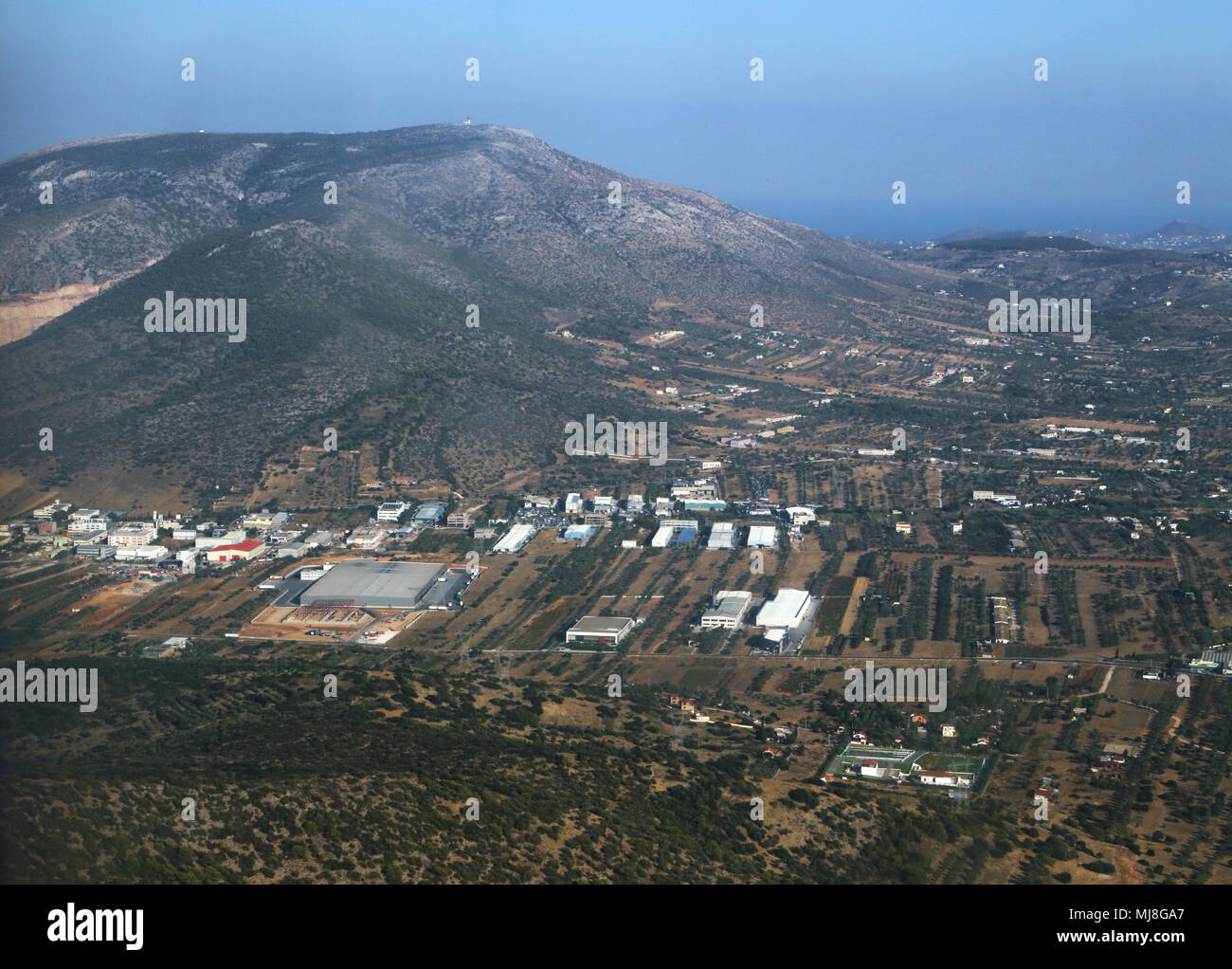 Aerial View of Greece from Aeroplane Window Stock Photo - Alamy