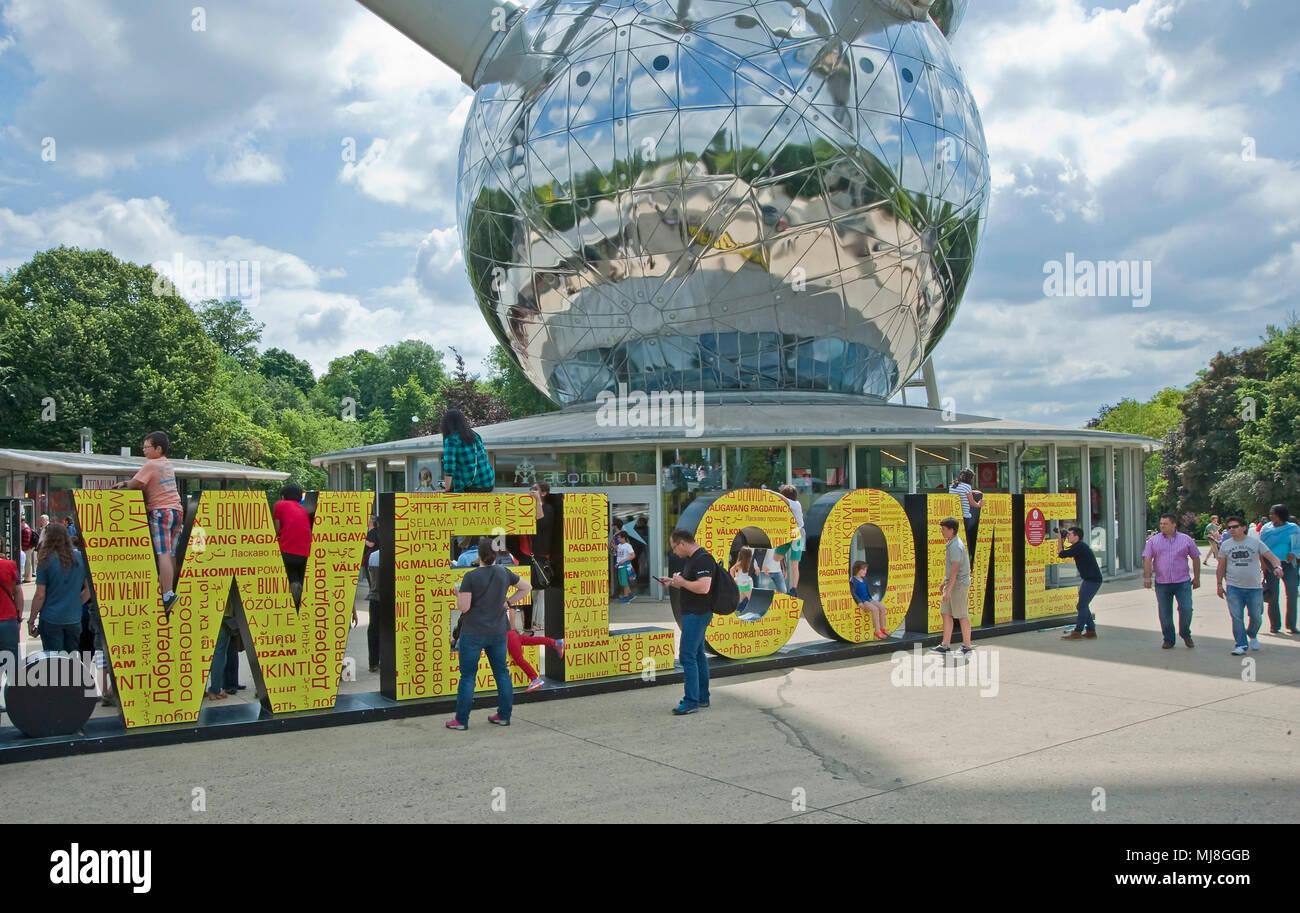 Atomium building designed by architect Andre Waterkeyn, originally ...