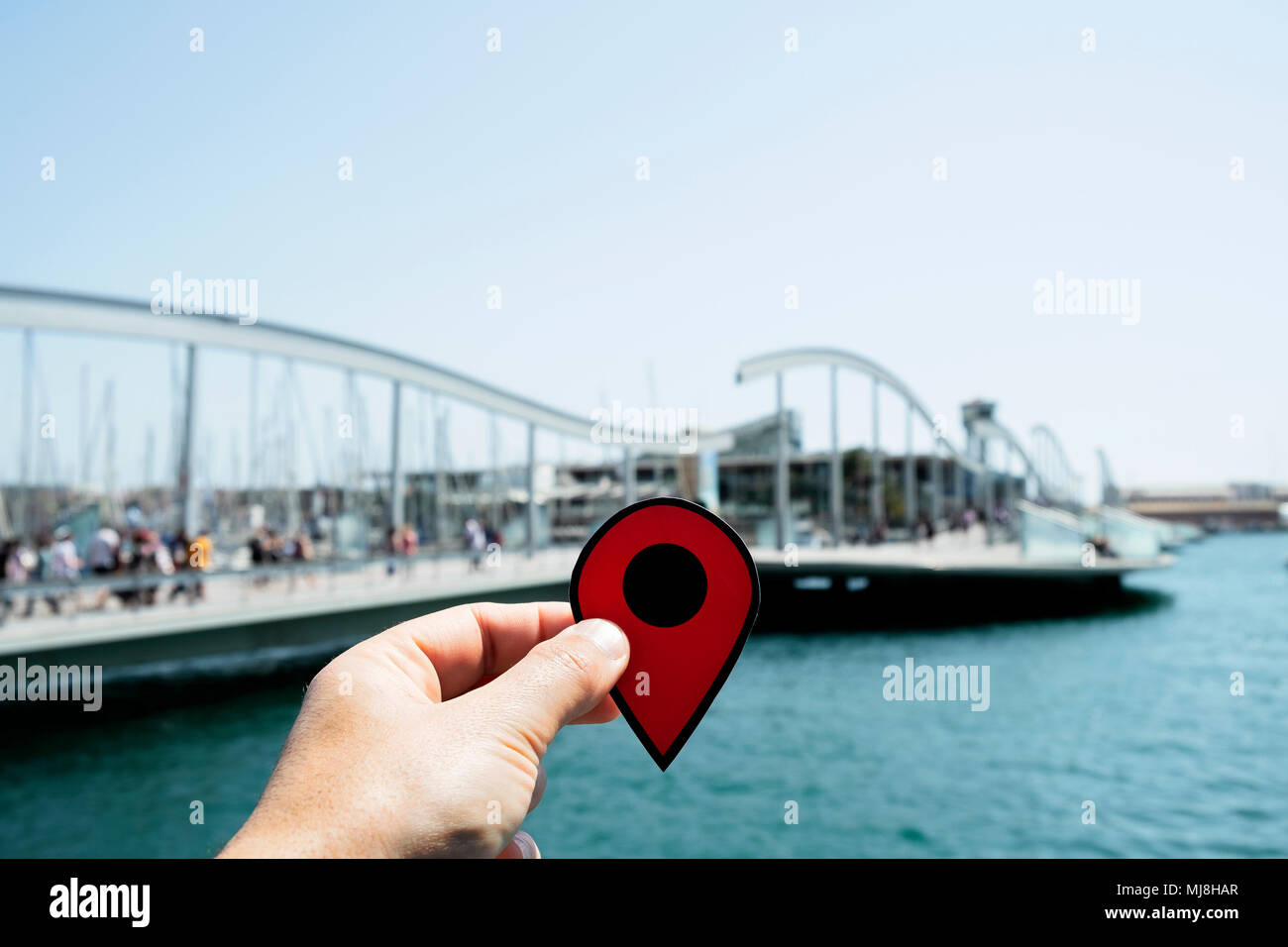 Map city barcelona map pin hi-res stock photography and images - Alamy