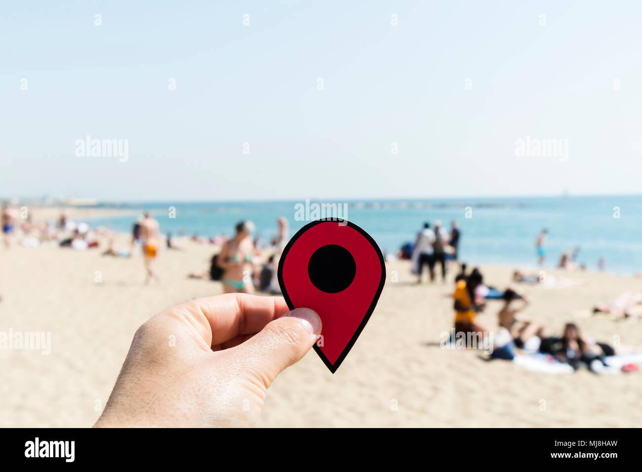 Map city barcelona map pin hi-res stock photography and images - Alamy