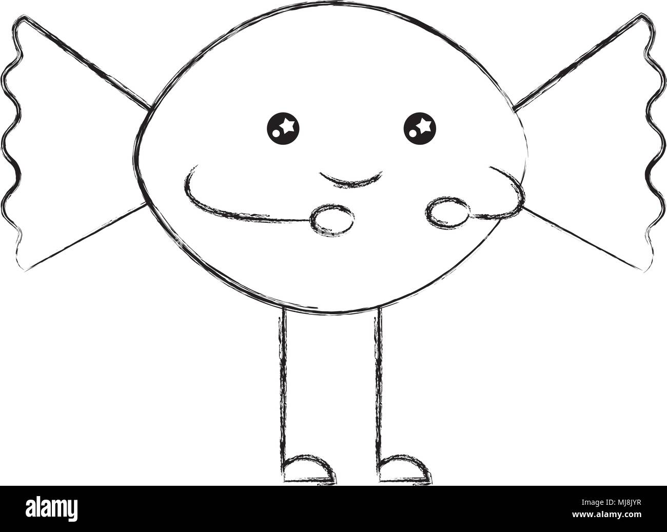 cute candy with smile kawaii character vector illustration design Stock ...