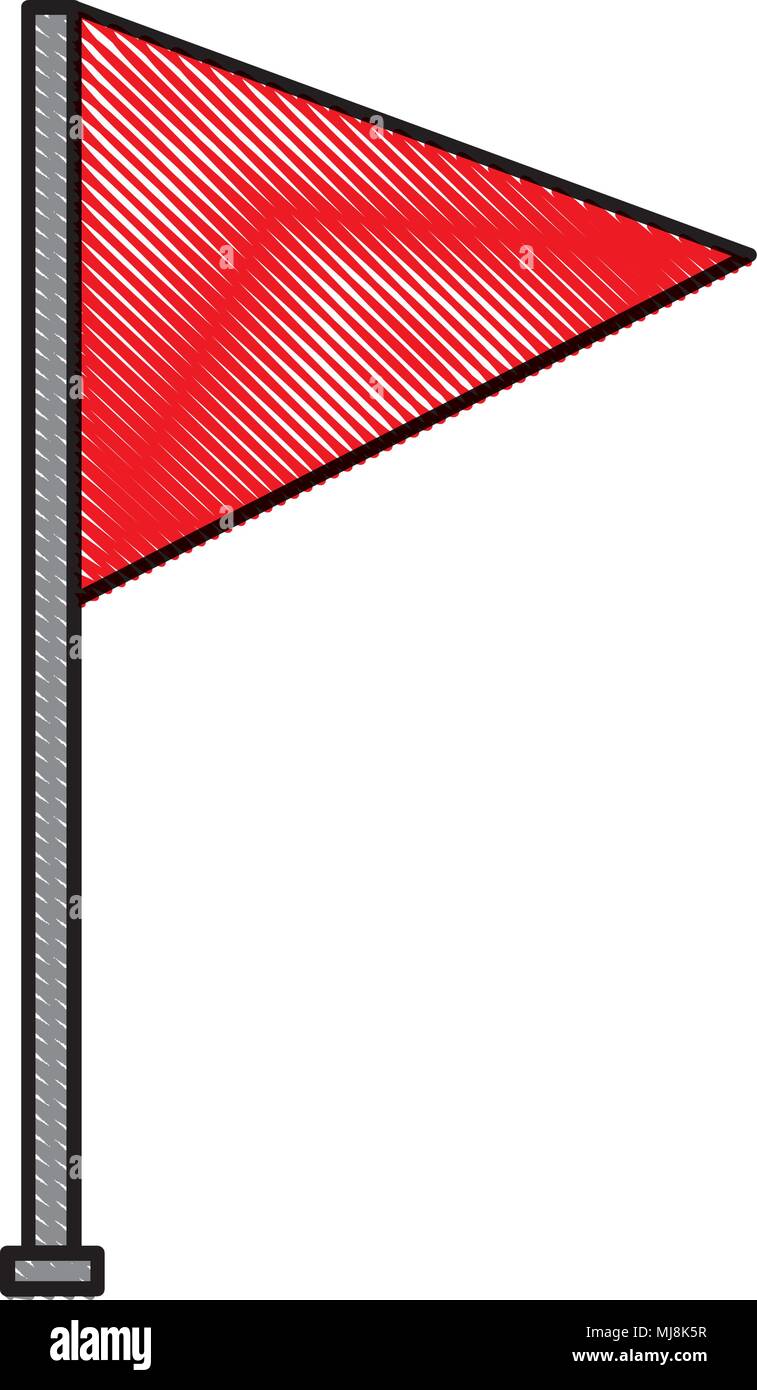 flag marker in shape triangle with stick isolated icon vector ...