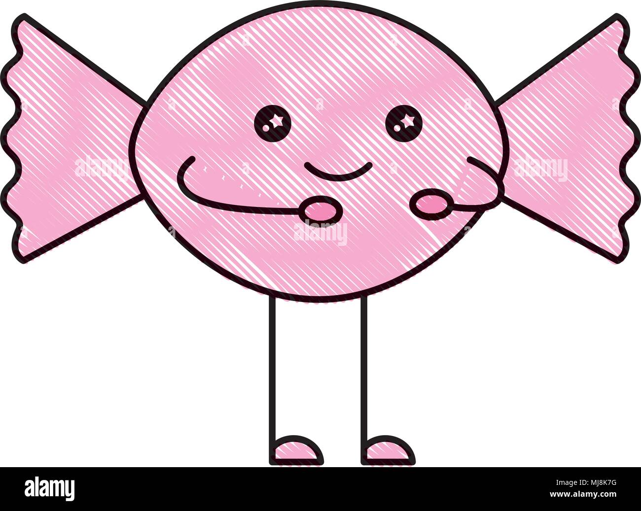 cute candy with smile kawaii character vector illustration design Stock ...