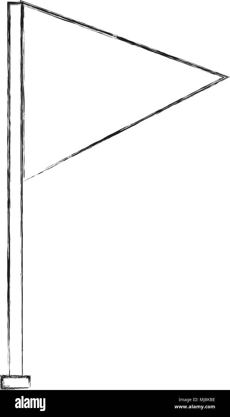 flag marker in shape triangle with stick isolated icon vector ...