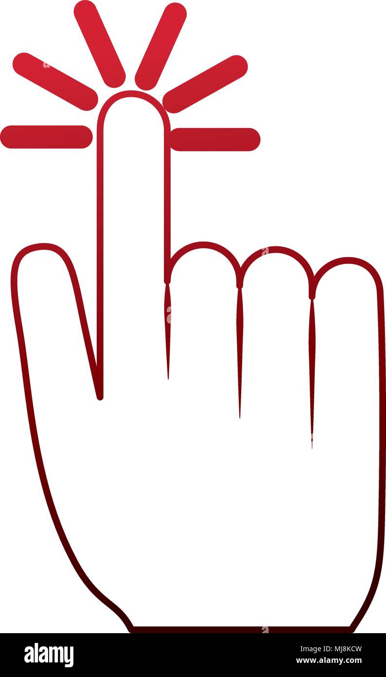 human hand clicking button web symbol vector illustration gradient ...