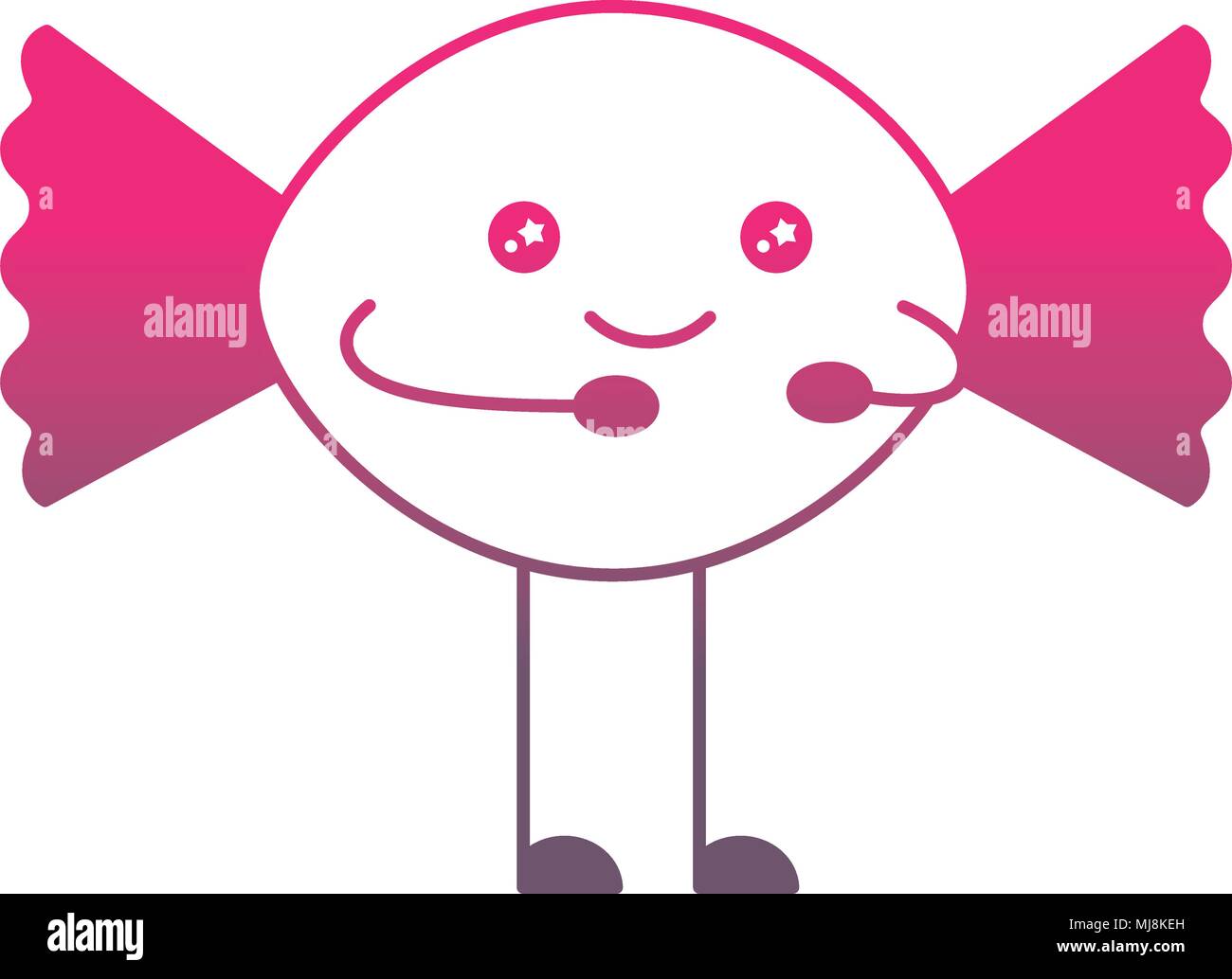 kawaii sweet candy smile cartoon vector illustration gradient color ...