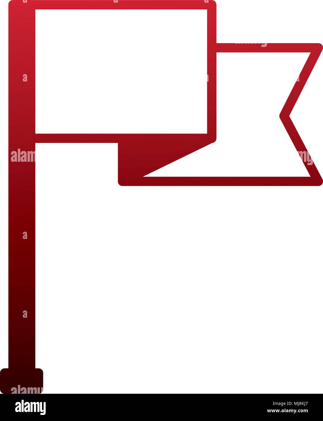 gps navigation red flag mark vector illustration gradient color Stock ...