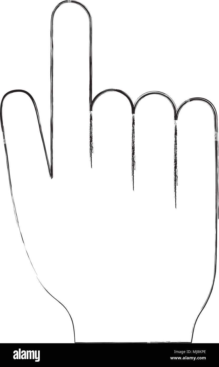 human hand pointing index finger gesture vector illustration sketch ...