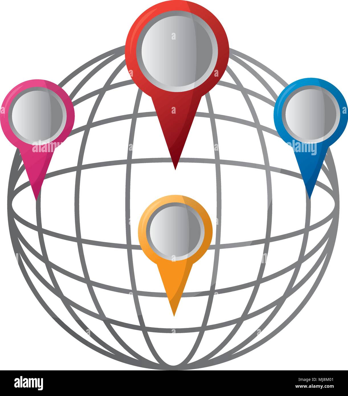 world globe map pointers gps navigation vector illustration Stock Vector Image & Art - Alamy