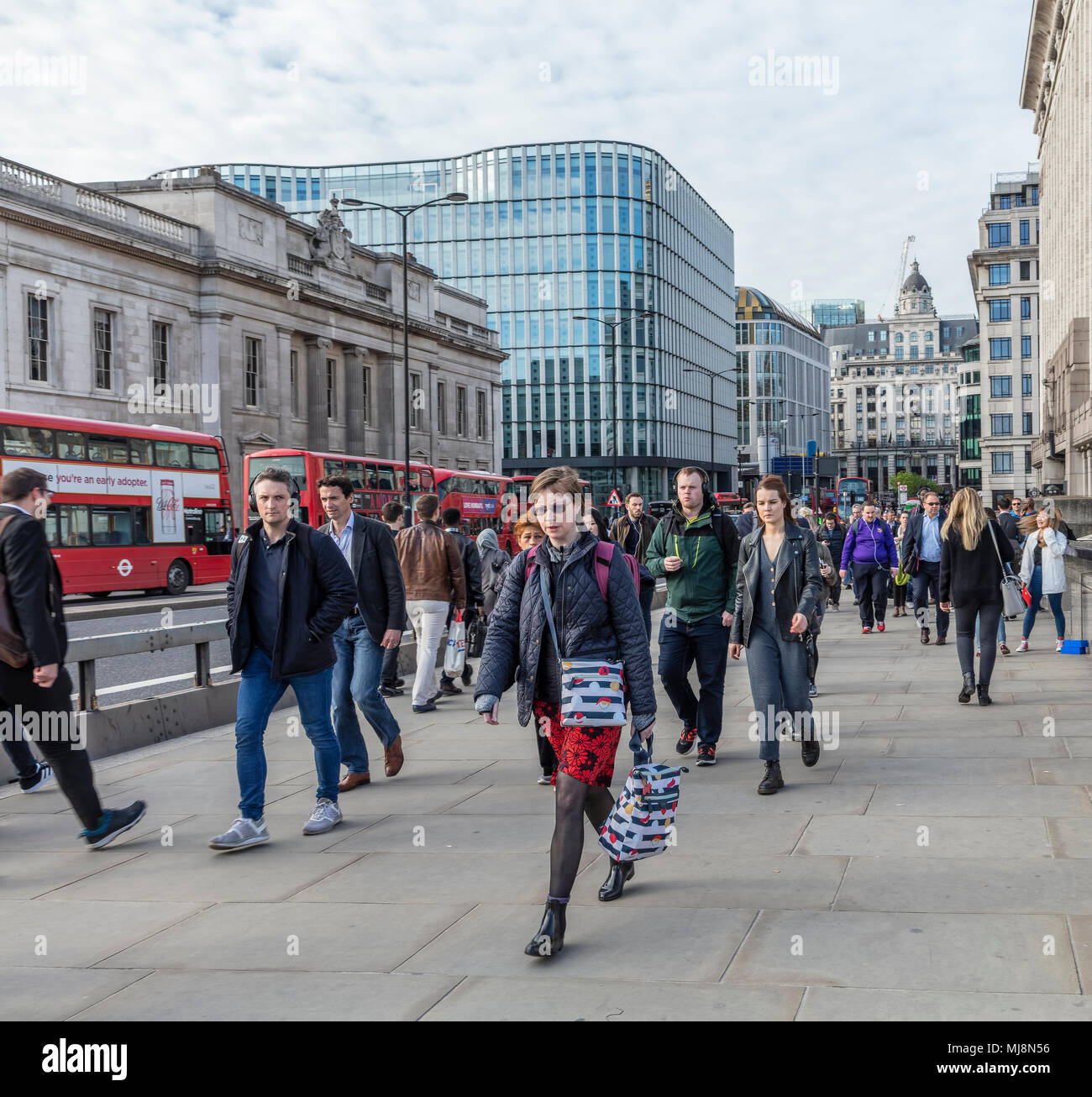 Walking across london bridge hi-res stock photography and images - Alamy