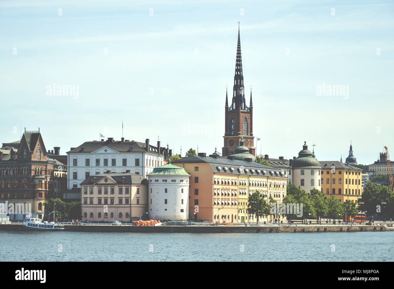 Cityscape view of Stockholm's old town in famous Gamla Stan area ...